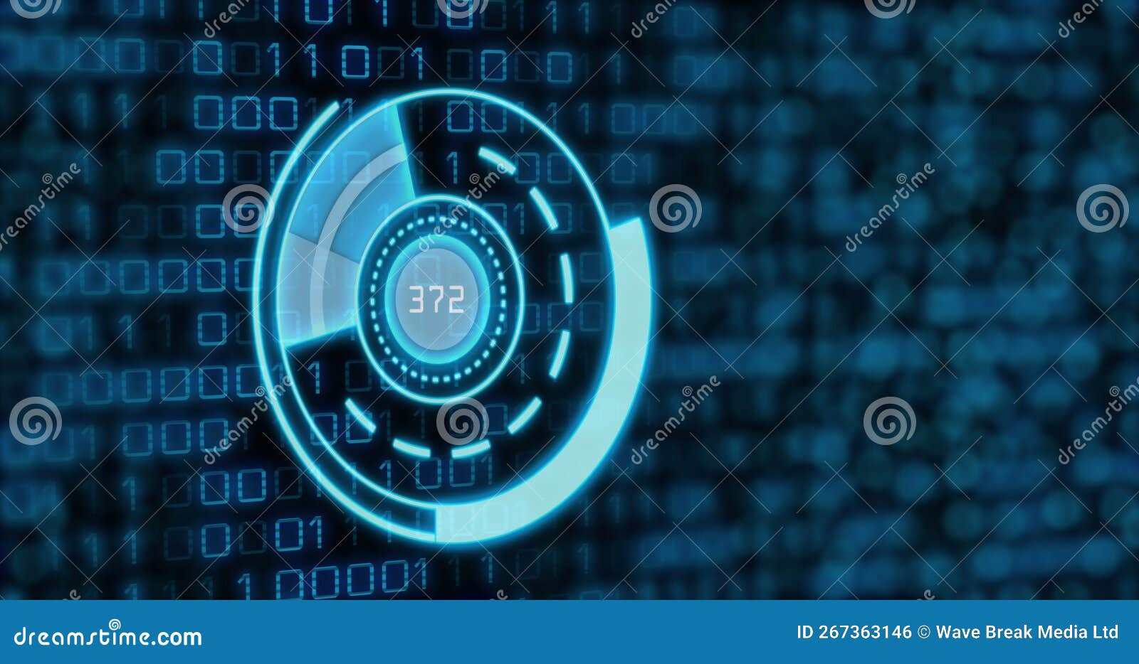 Image of Blue Circle with Numbers Over Binary Code Stock Illustration - Illustration of digital ...