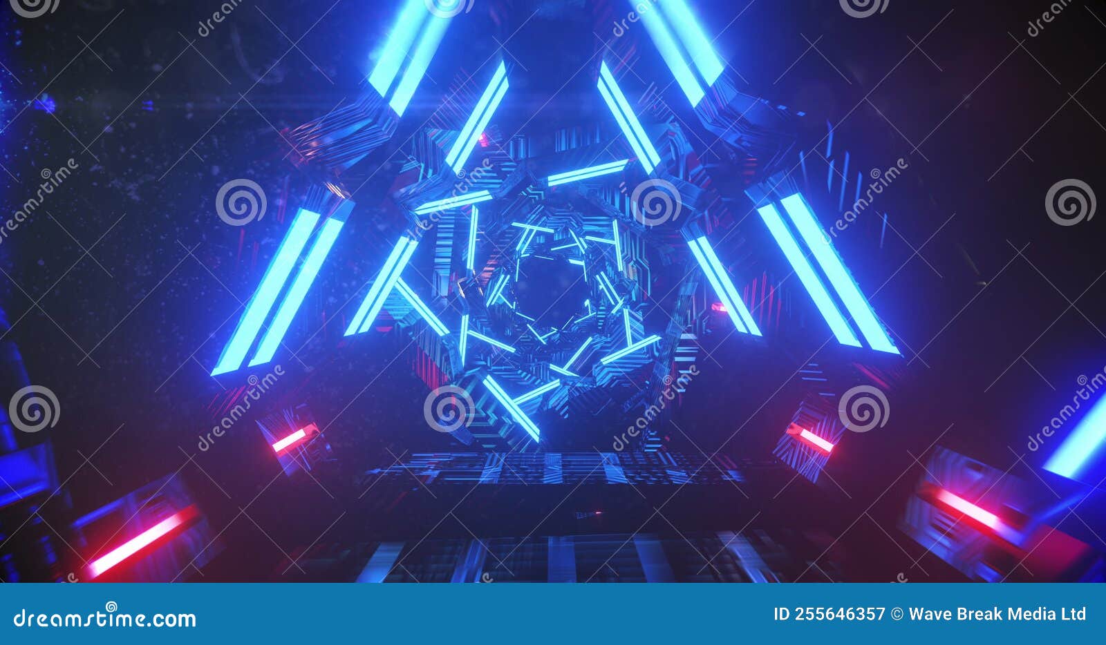 Image of Blue Glowing Lights Moving in Hypnotic Motion Stock ...