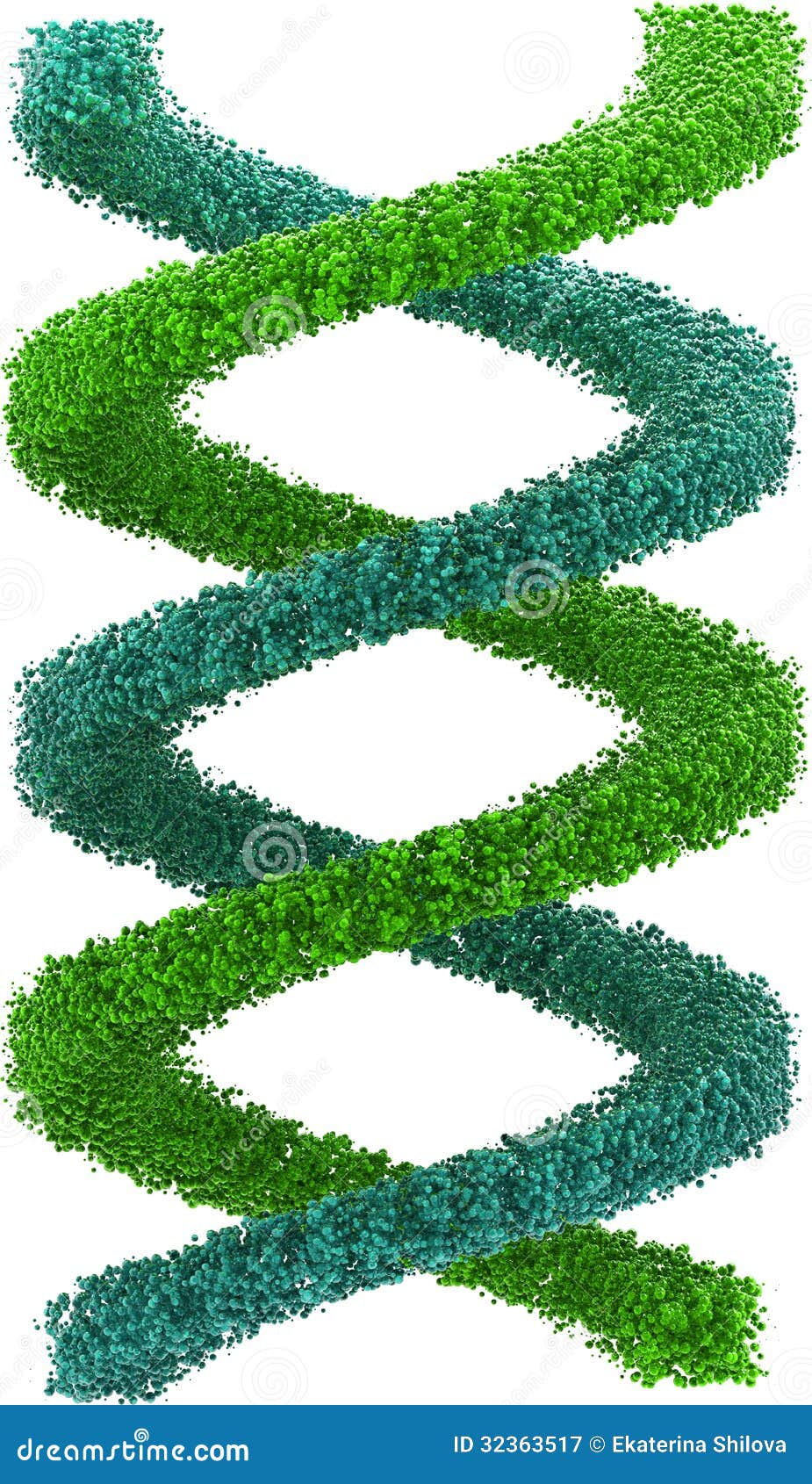 Image of Blue and Green DNA Strand, Isolated on W Stock Image ...