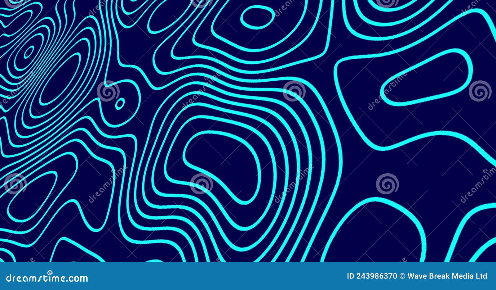 Image of Blue Line Trails Moving in Hypnotic Motion on Seamless Loop on ...