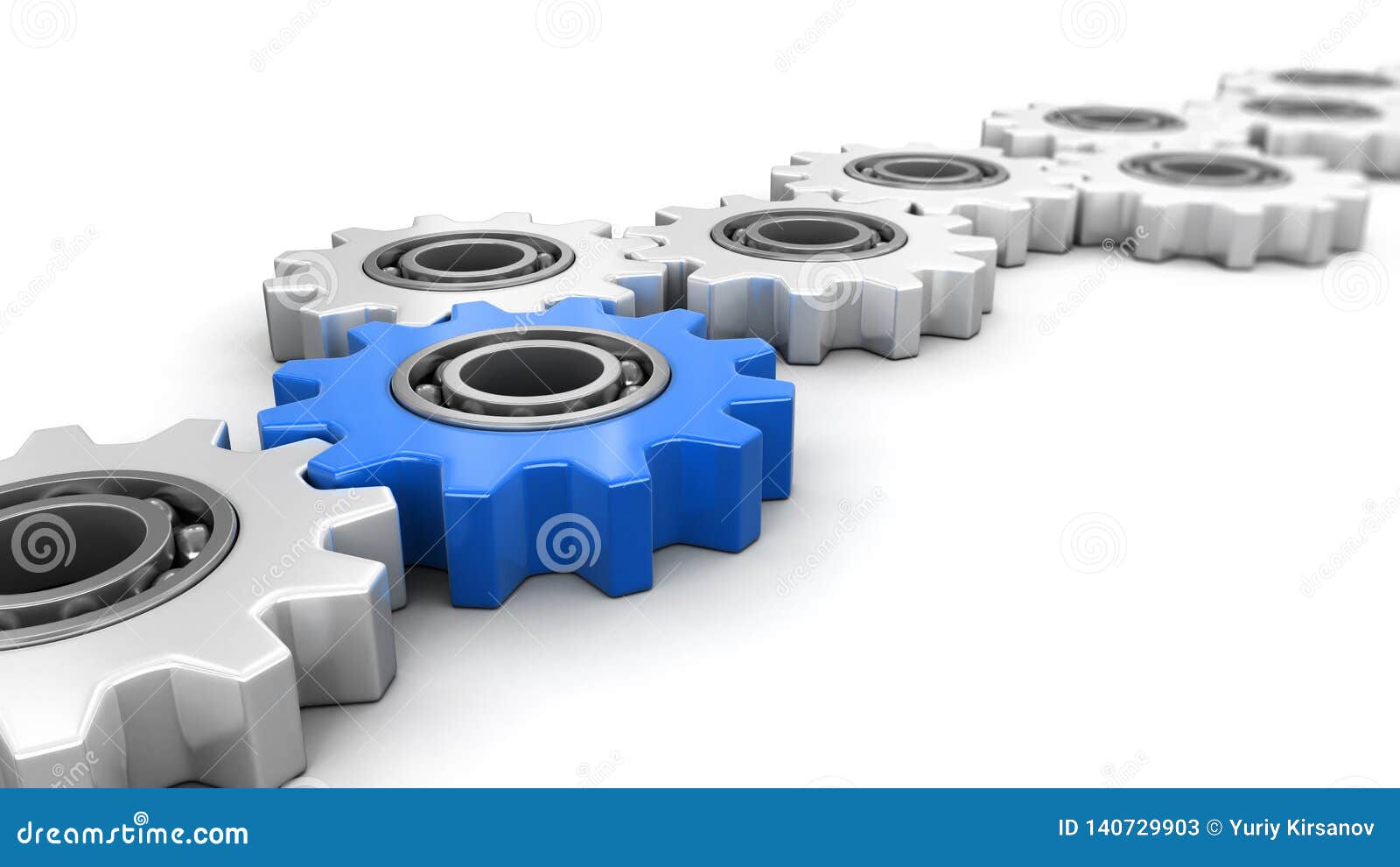 Blue and Silver Gears. Image with Clipping Path Stock Illustration ...