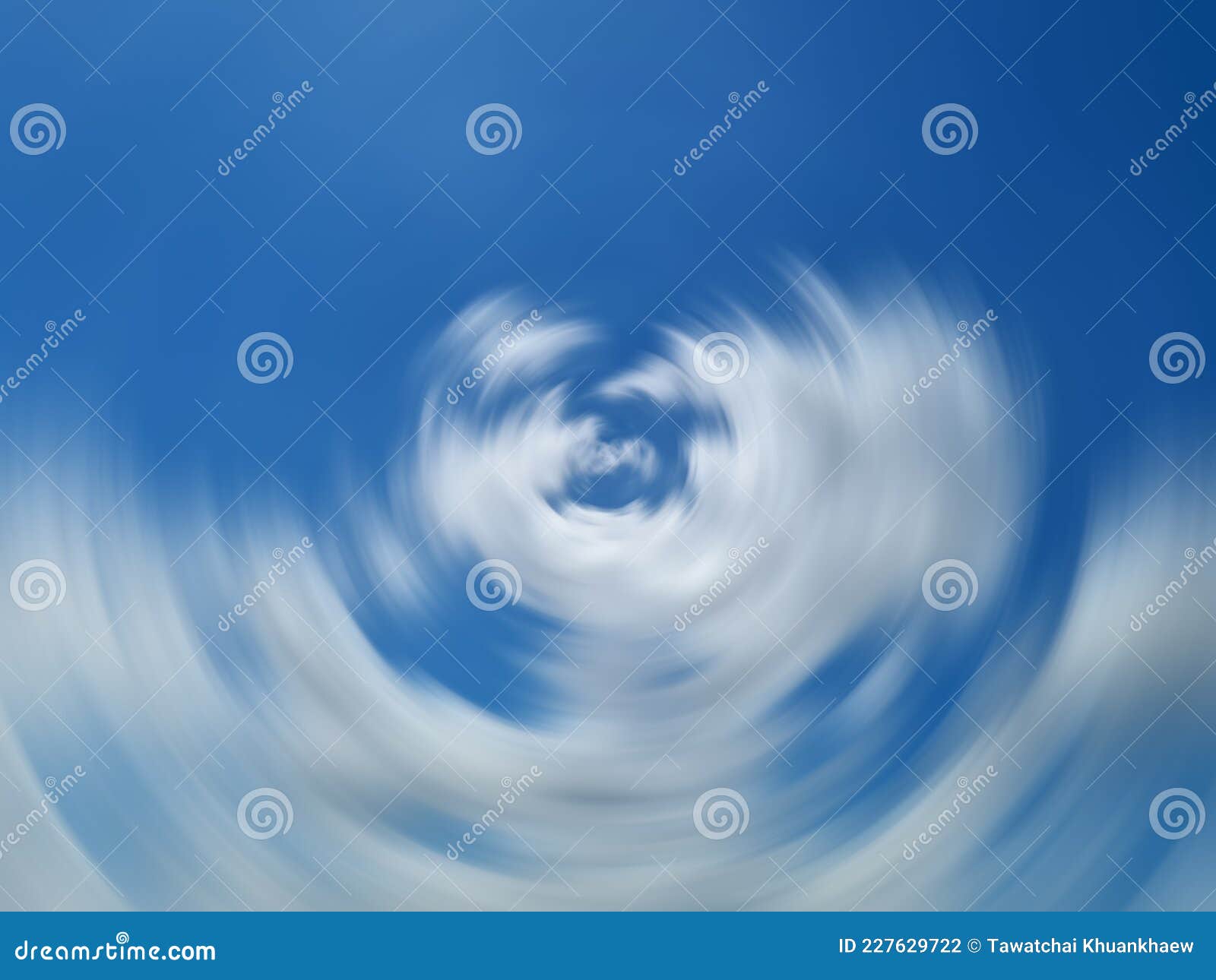An Image of a Blue Sky and Clouds Composed with Radial Blur Stock Photo ...