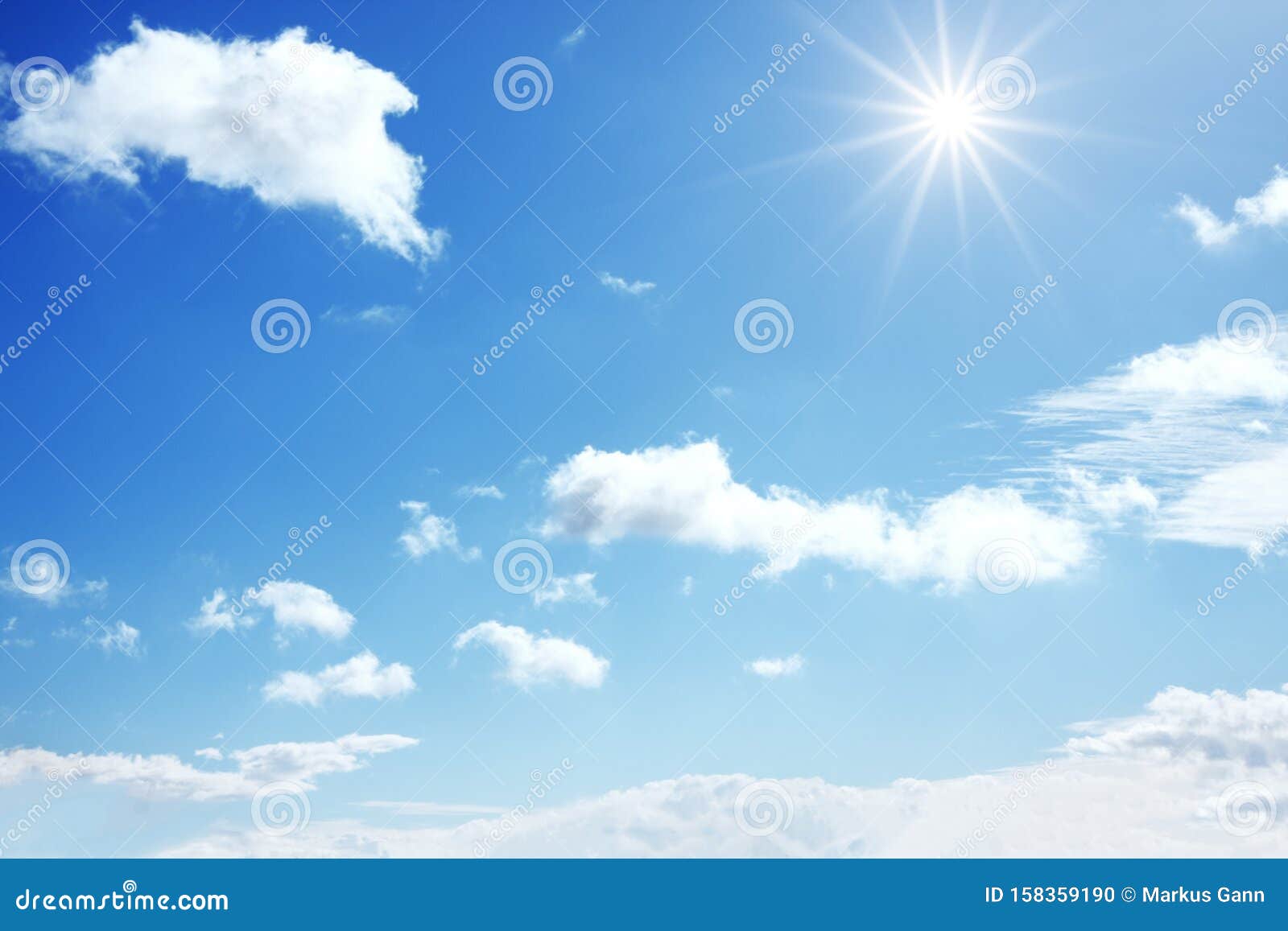 Blue sky sun background stock photo. Image of background - 158359190