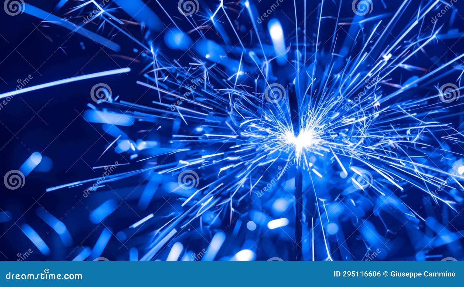Blue Sparks and Blurred Background - Generative AI Stock Illustration ...