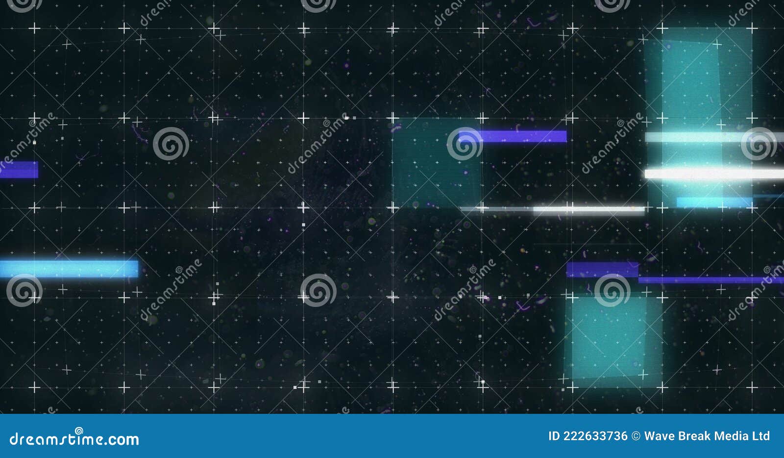 Image of Blue Squares and Scope Scanning with Markers Over Grid ...