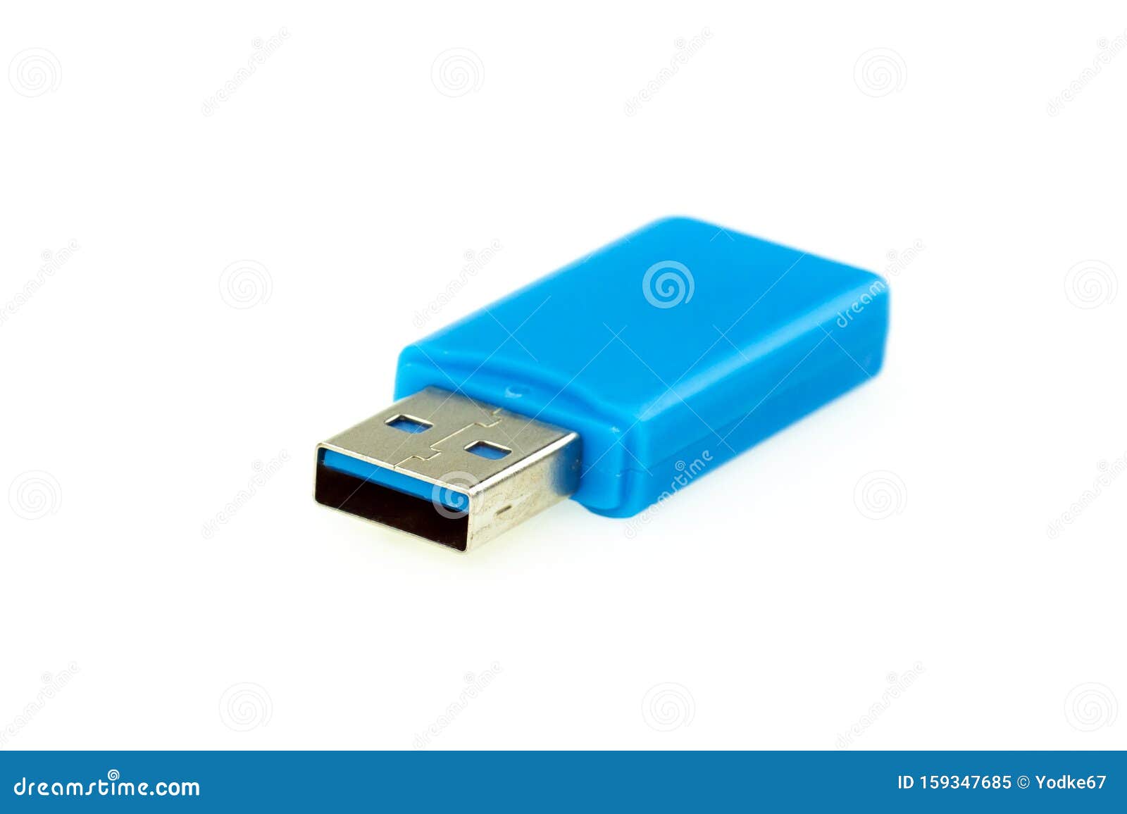 Image of Blue USB Flash Drive Isolated on White Background. Computer ...