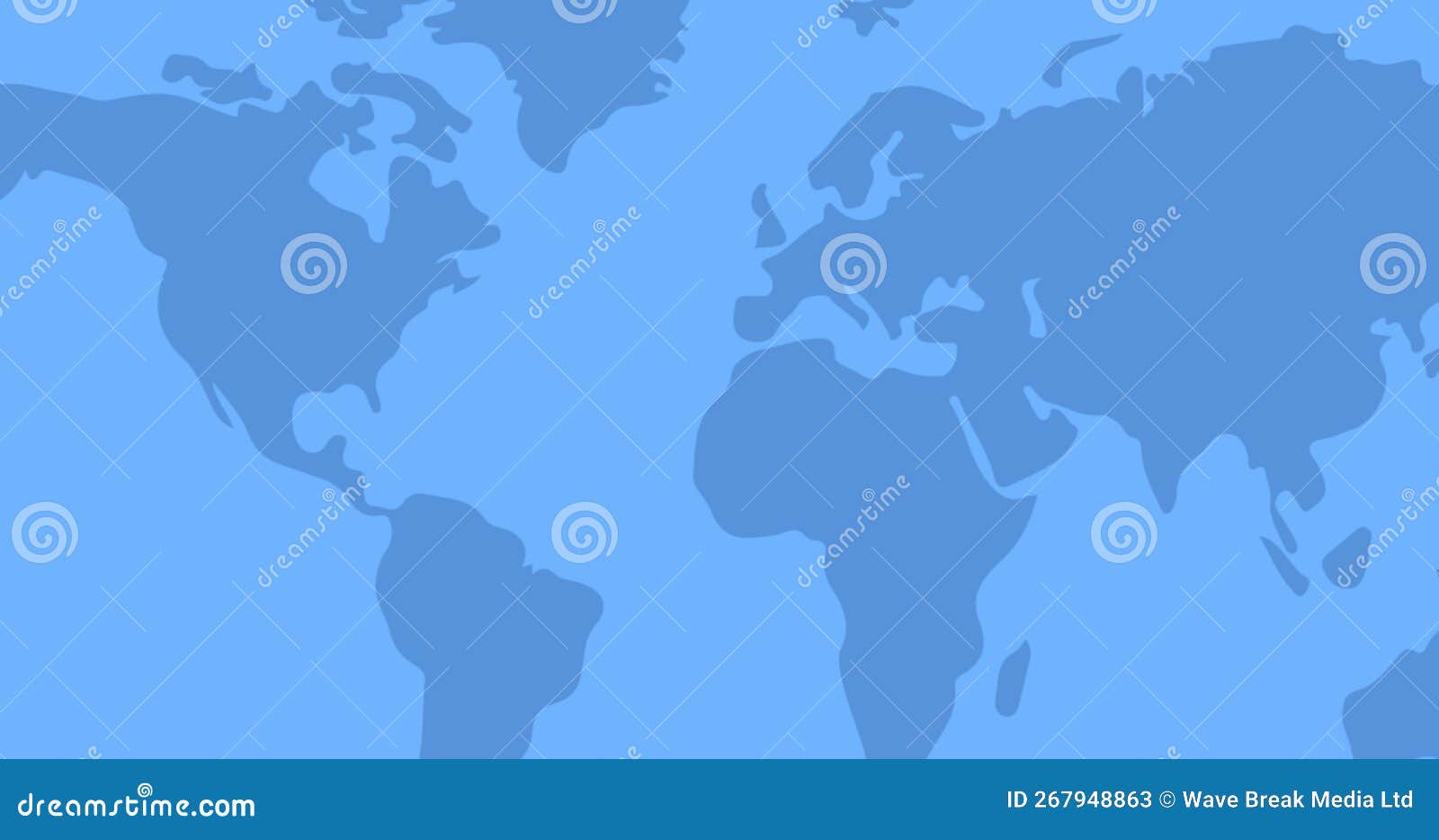 Image of Blue World Map on Blue Background and Copy Space Stock ...