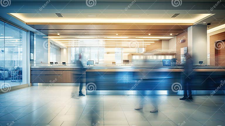 Image Blurred Bank Interior Stock Illustration - Illustration of bank ...
