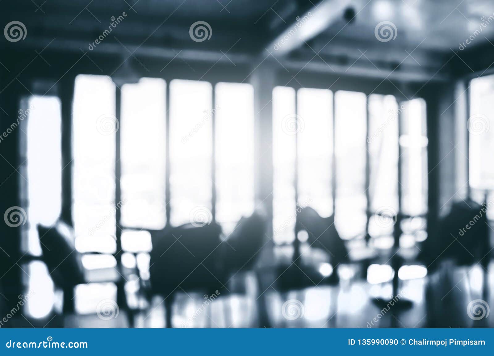 Image of Blurred Office Room with Sun Light Stock Photo - Image of ...