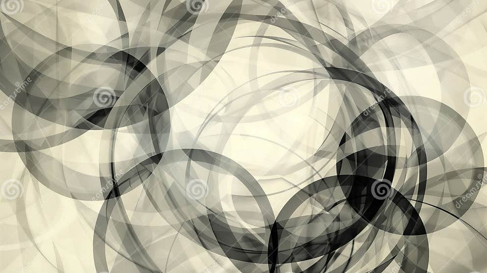 The Image is a Blurry, Abstract Drawing of Circles in Various Sizes ...