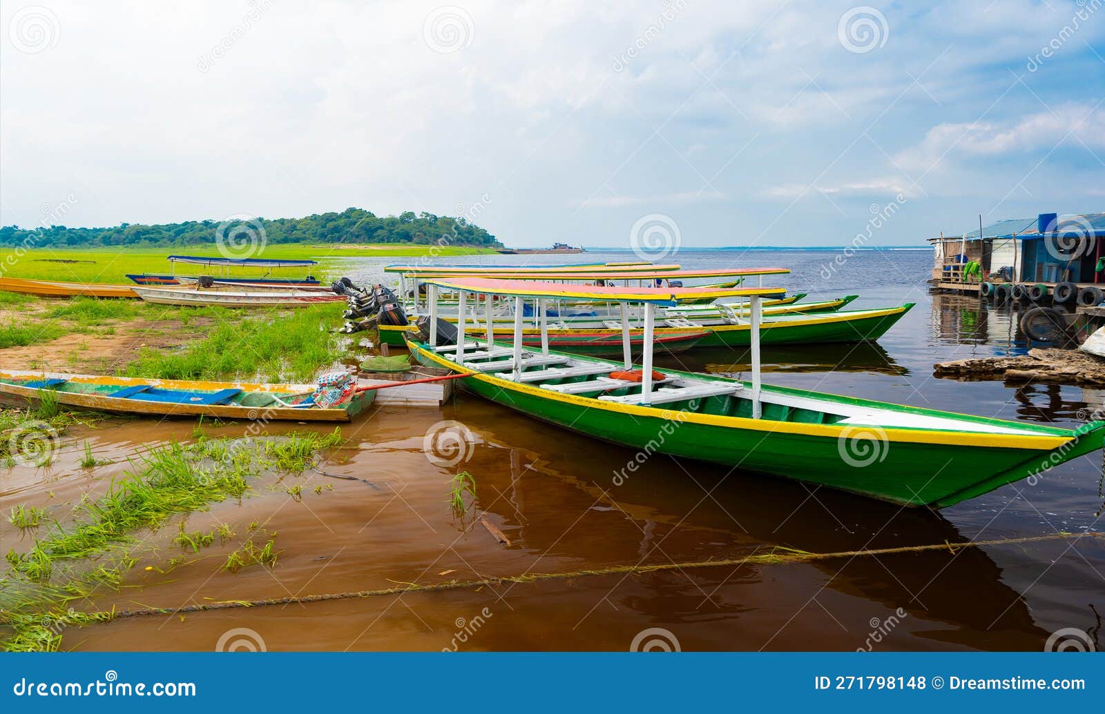 Image of Boat at Riverside. Boat at Riverside Nature. Wooden Boat at ...