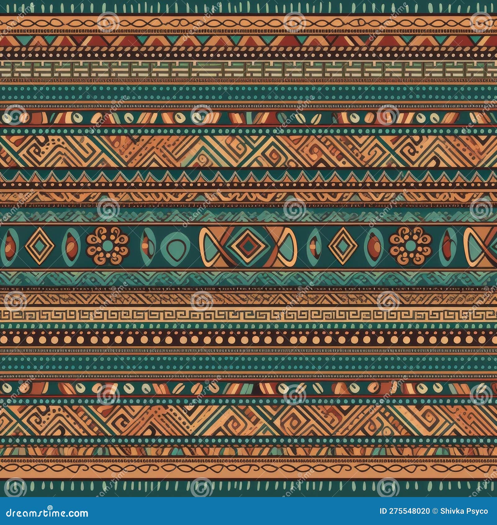 Image of Borneo Tribal Seamless Pattern Background Generative AI Stock ...