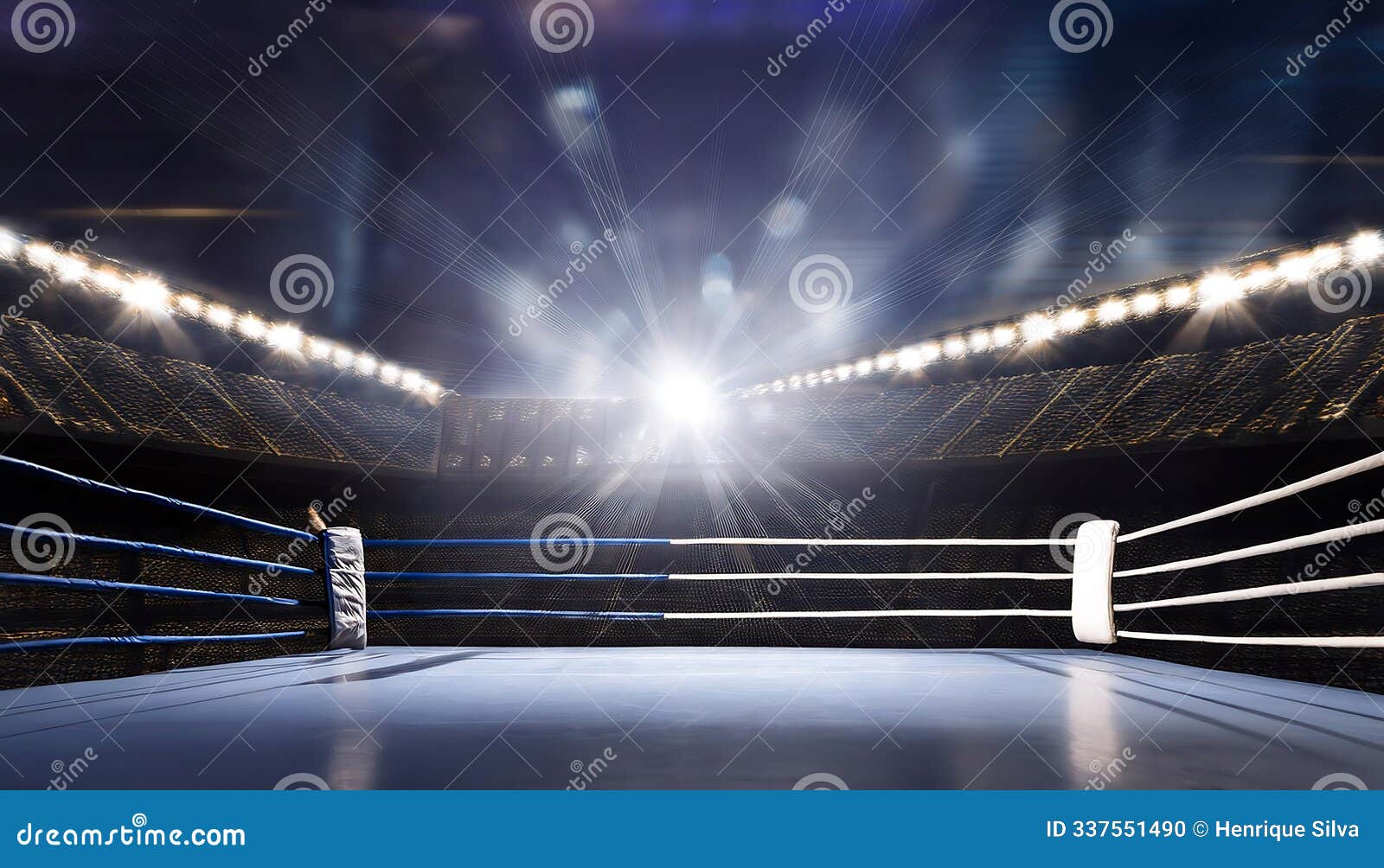 Scene Inside the Boxing Ring Looking Out Over the Stadium Stock Photo ...