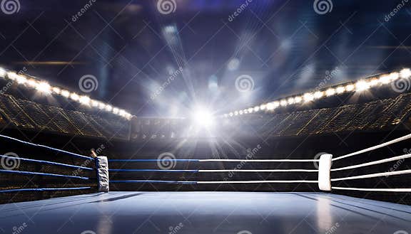 Scene Inside the Boxing Ring Looking Out Over the Stadium Stock Photo ...