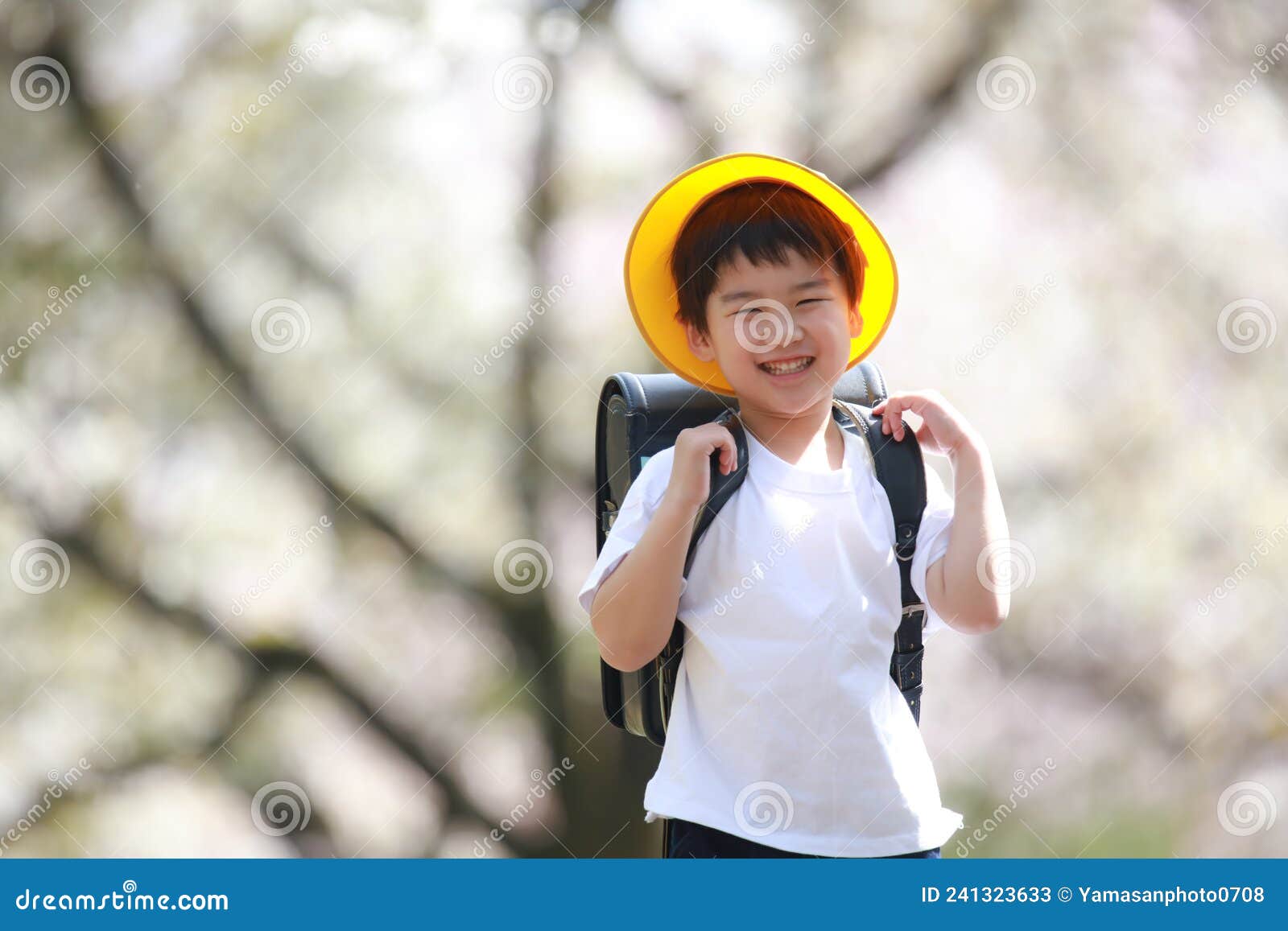 Boy Carrying a School Bag on His Back Stock Image - Image of sunny ...