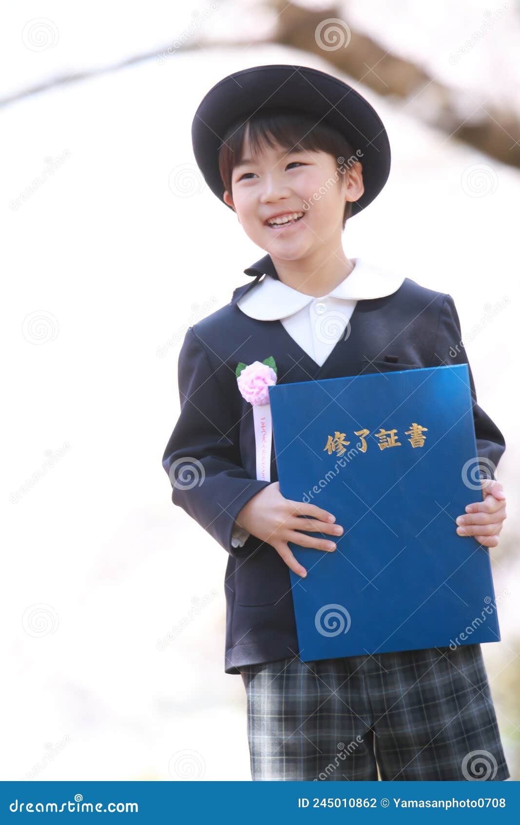 Boy with a certificate stock photo. Image of body, spring - 245010862
