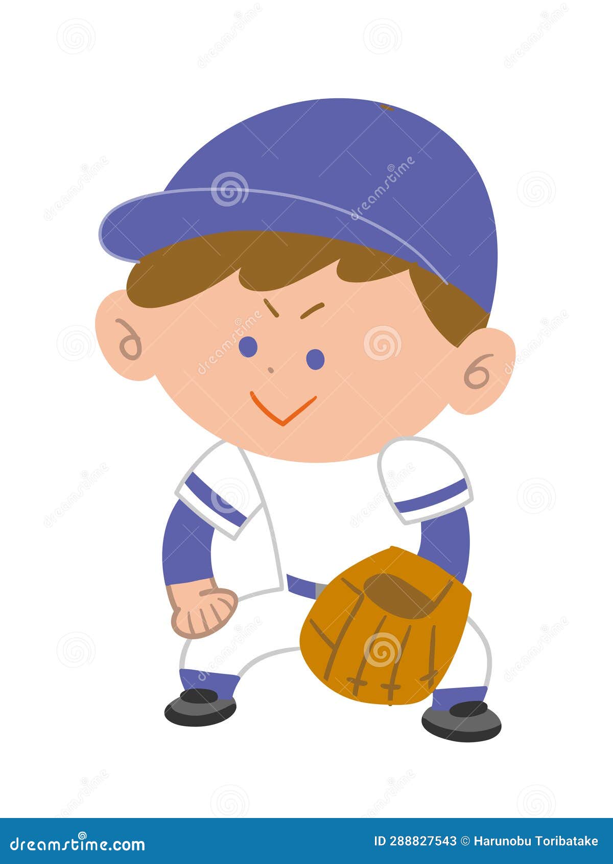 The Image of a Boy Playing Baseball Defense Stock Vector - Illustration ...