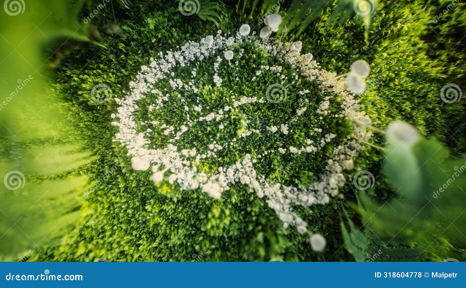 An Image of a Brain Made of Small White Sponges in the Middle of Moss ...