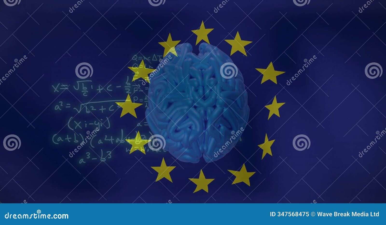 Image of, Brain Model and Mathematical Equations Over European Union ...