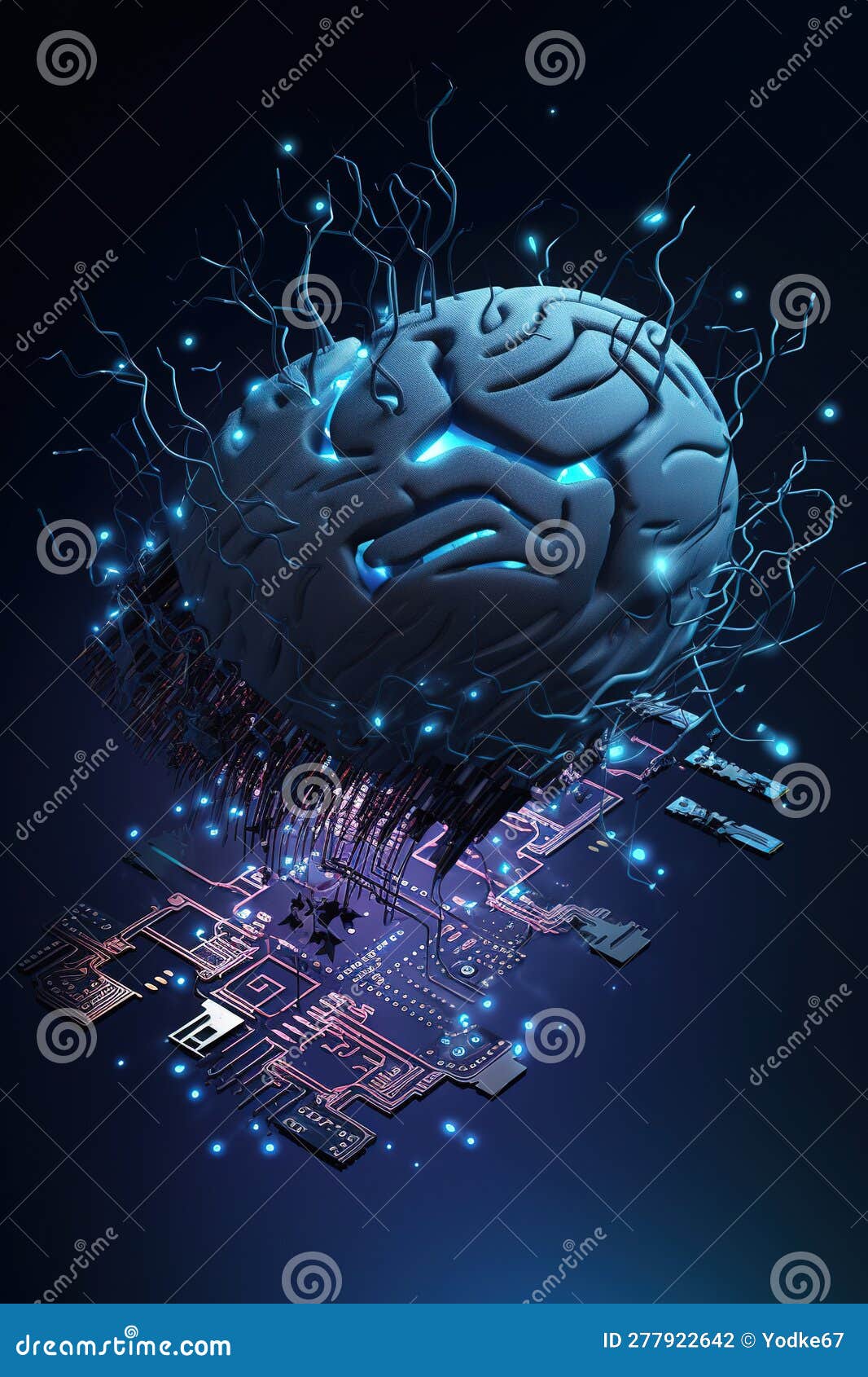 Image of a Brain with Technology Concept with Electronic Circuit Boards ...