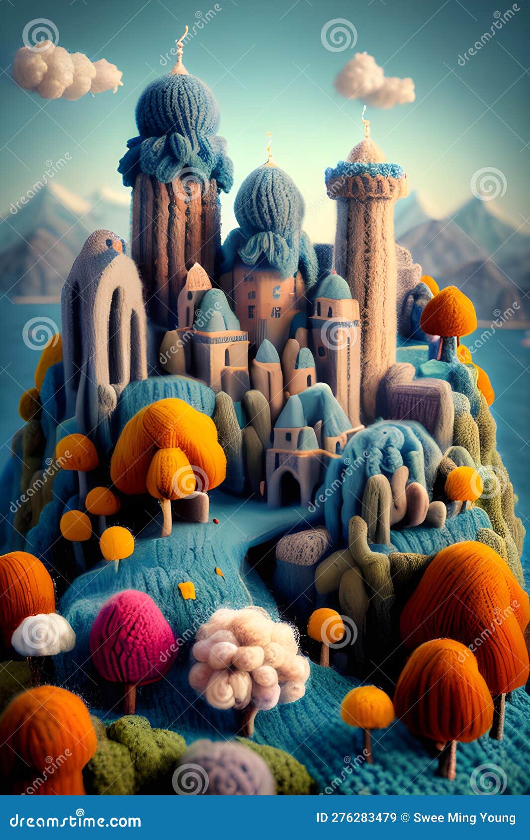 Image of Breathtaking Cityscape Inspired by Ottoman Art Which Features ...