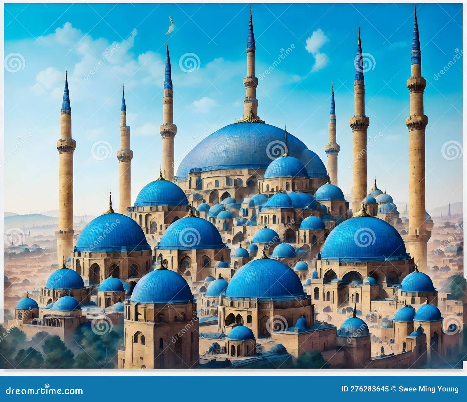 Image of Breathtaking Cityscape Inspired by Ottoman Art Which Features ...