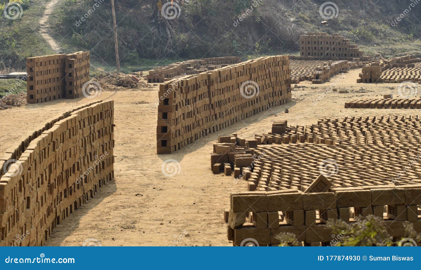 This is an Image of Bricks Drying in Sunlight . Stock Photo - Image of ...