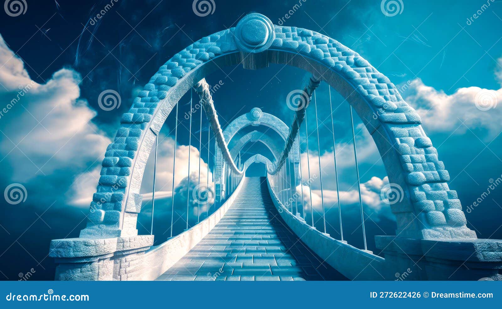 An Image of Bridge in the Sky with Clouds. Generative AI Stock ...