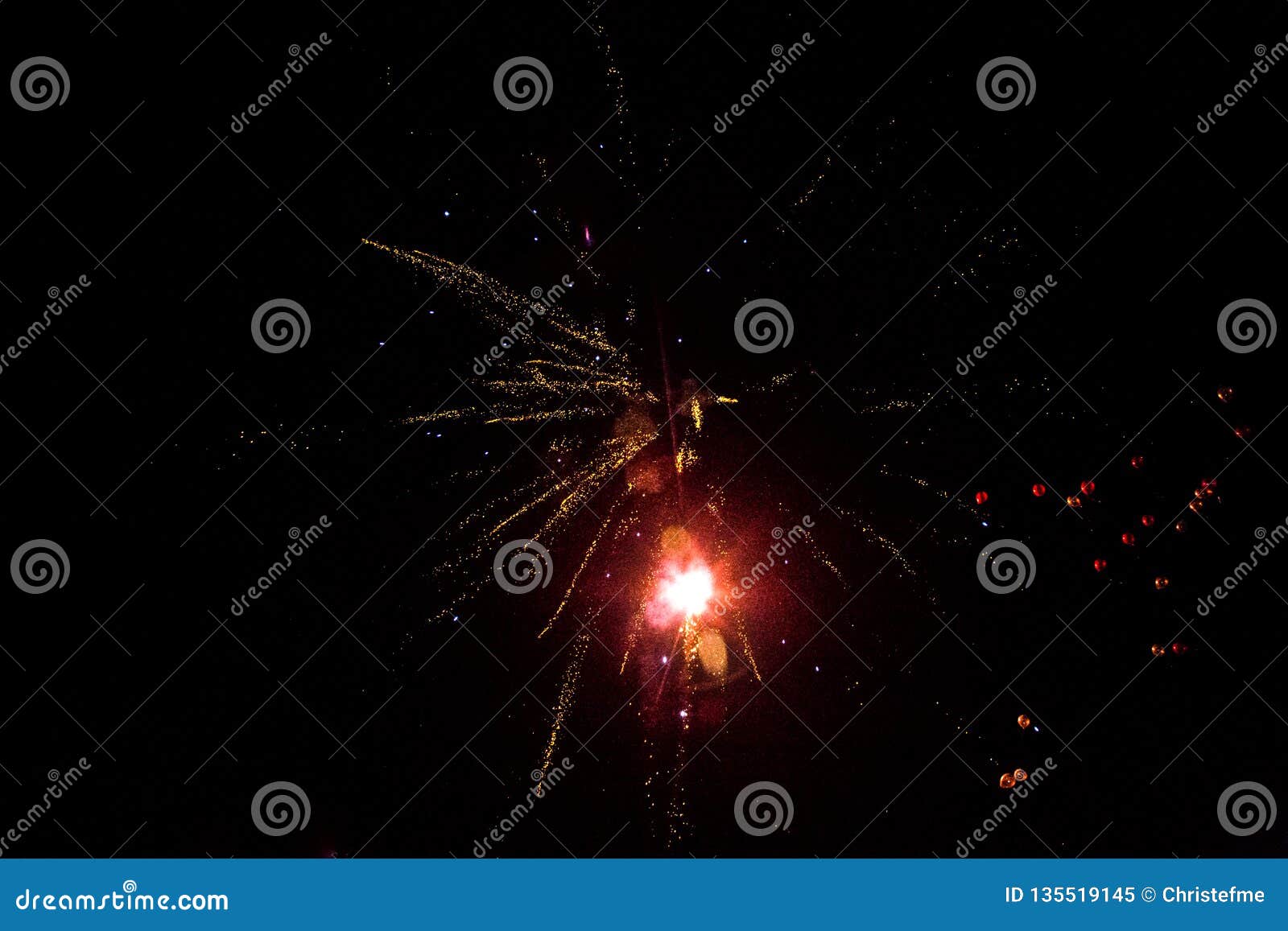 Image of Bright Colored Fireworks on the Black Stock Image - Image of ...