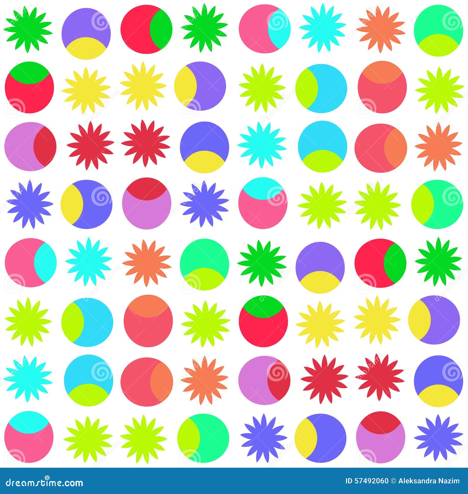 The Image is Bright Geometric Shapes on White Background. Stock Vector ...