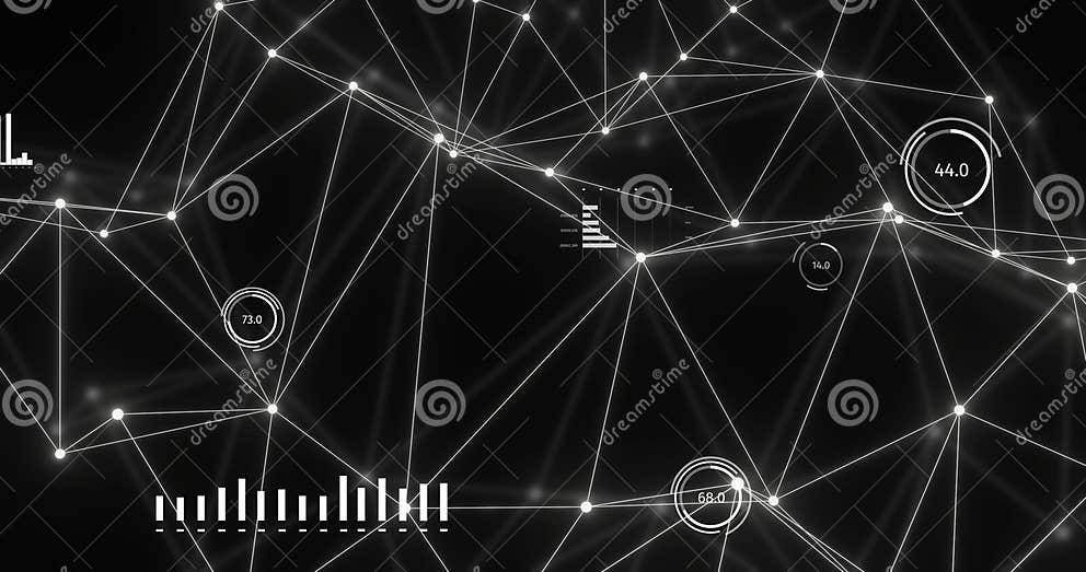 Image of Bright White Network and Data Processing Over Distant Network ...