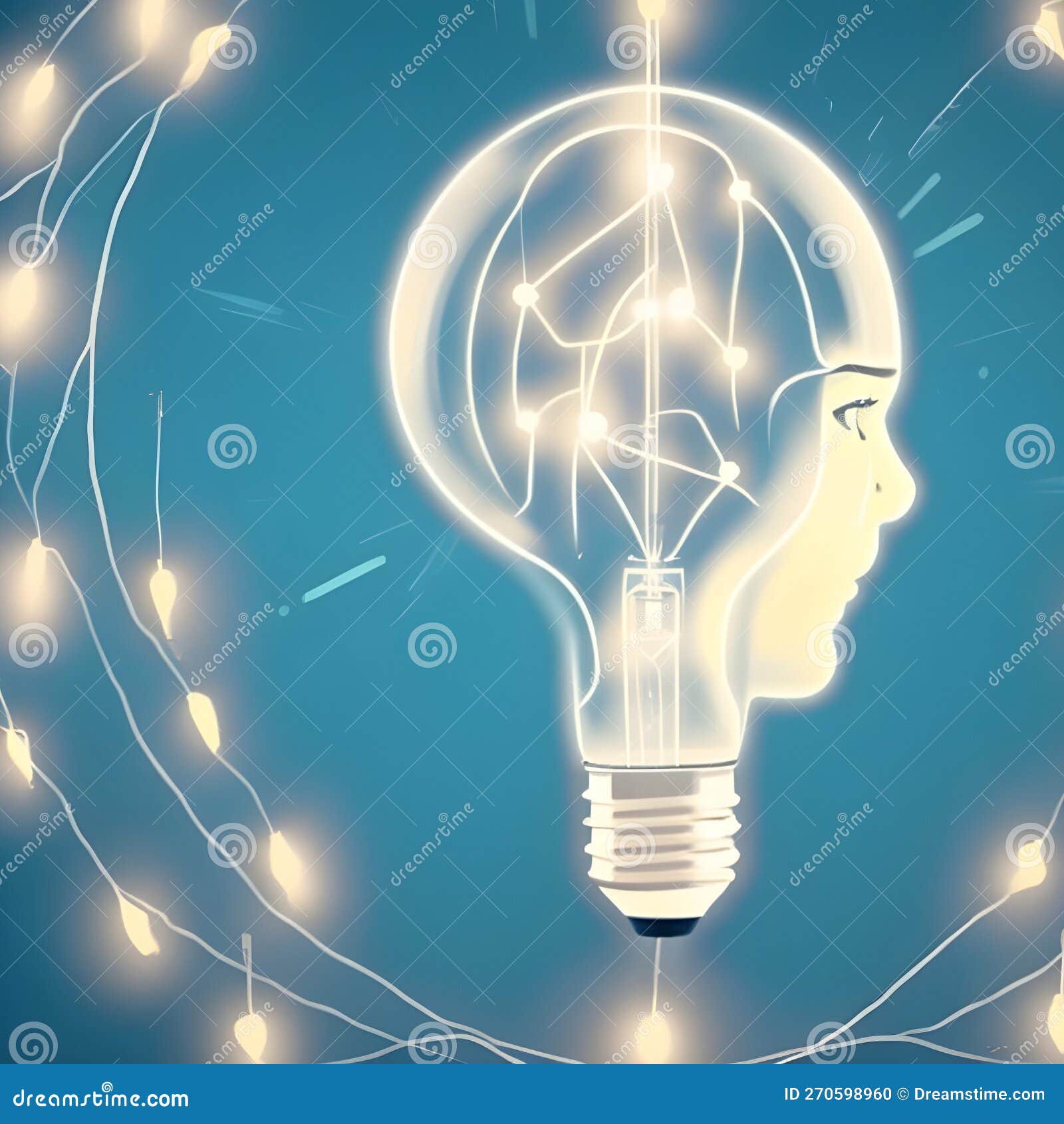 Image of the Brilliant Light Bulb Radiates Symbolized the Human Ideas ...