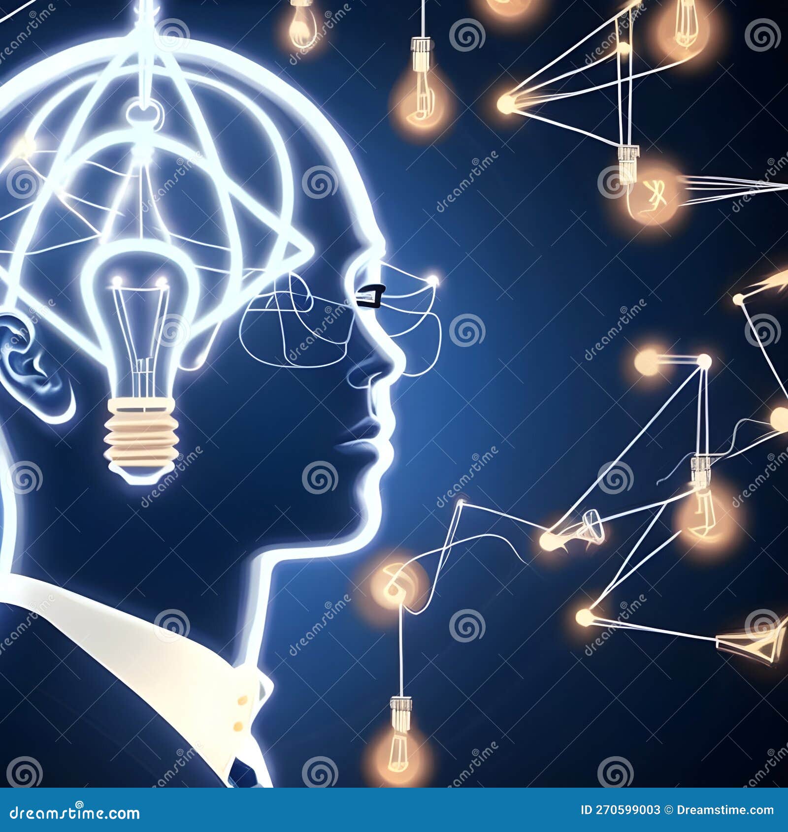 Image of the Brilliant Light Bulb Radiates Symbolized the Human Ideas ...