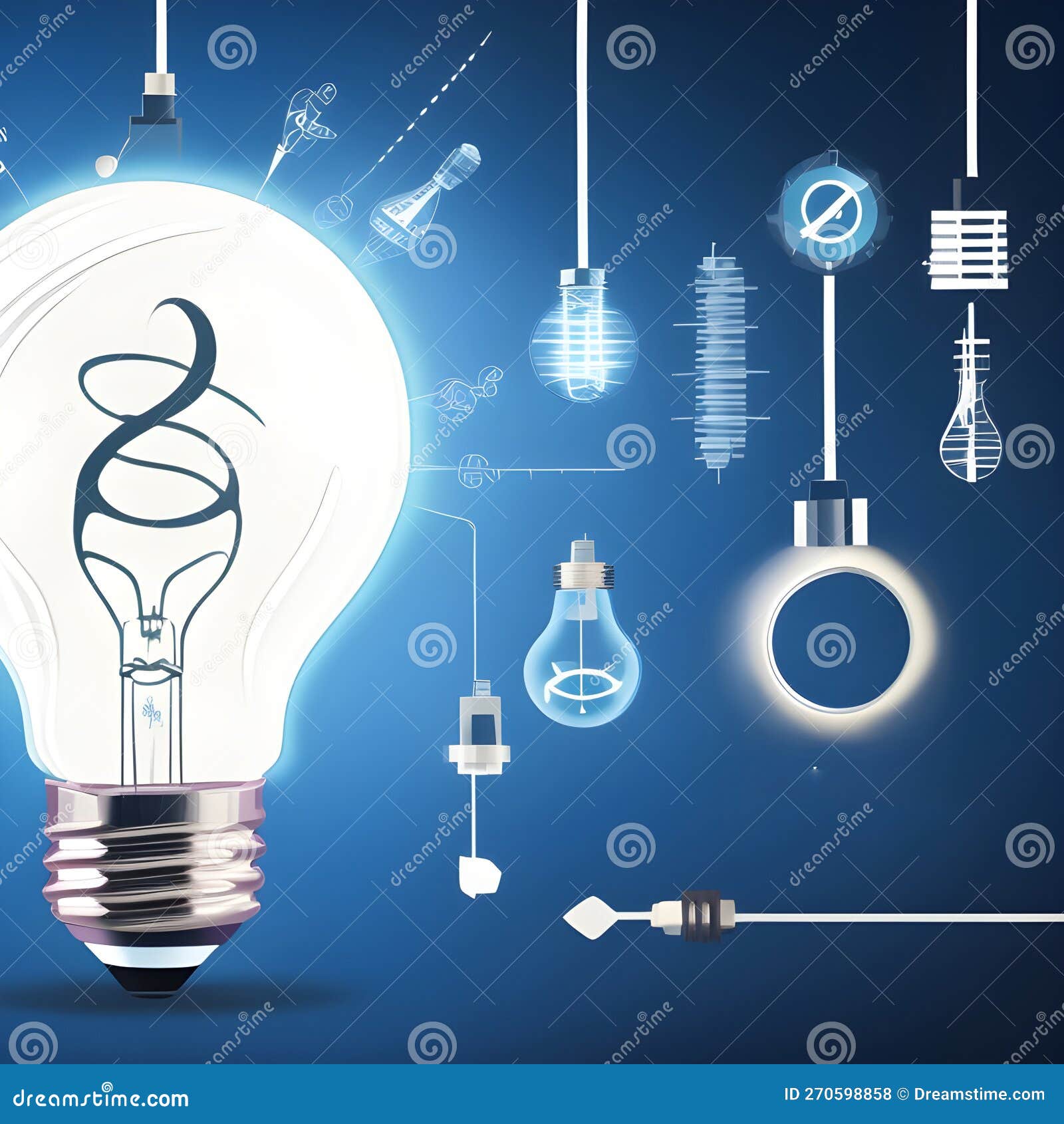 Image of the Brilliant Light Bulb Radiates Symbolized the Human Ideas ...