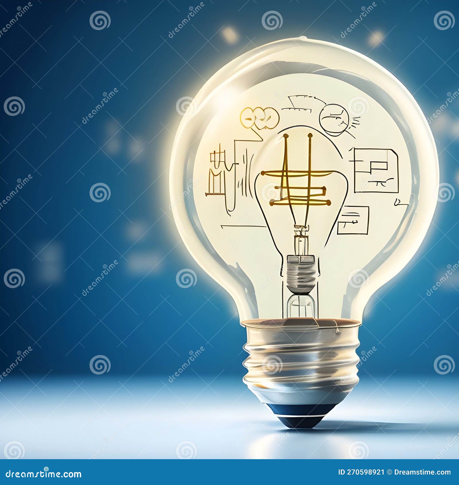 Image of the Brilliant Light Bulb Radiates Symbolized the Human Ideas ...