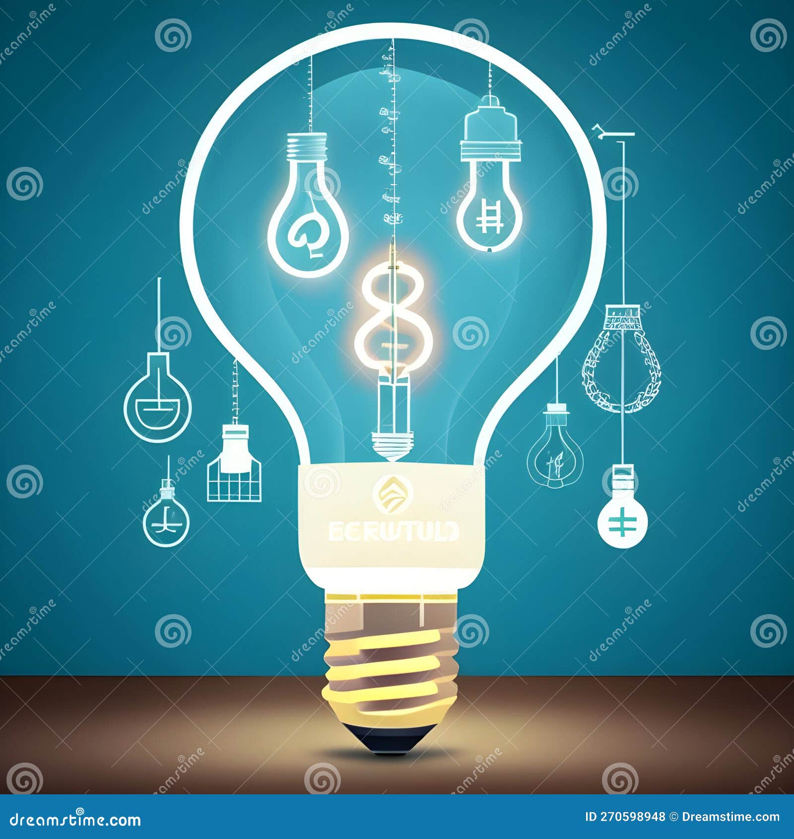Image of the Brilliant Light Bulb Radiates Symbolized the Human Ideas ...
