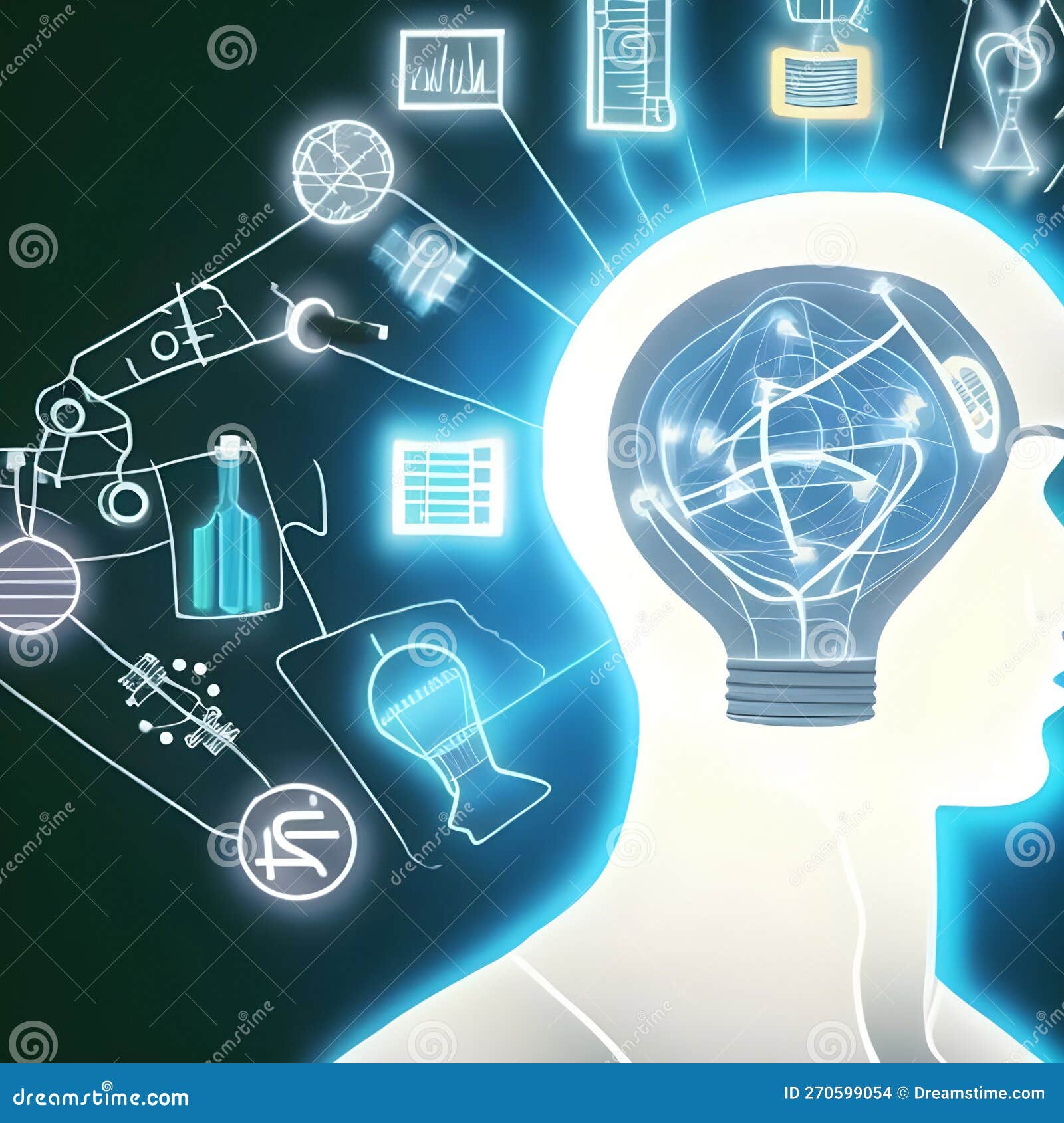 Image of the Brilliant Light Bulb Radiates Symbolized the Human Ideas ...