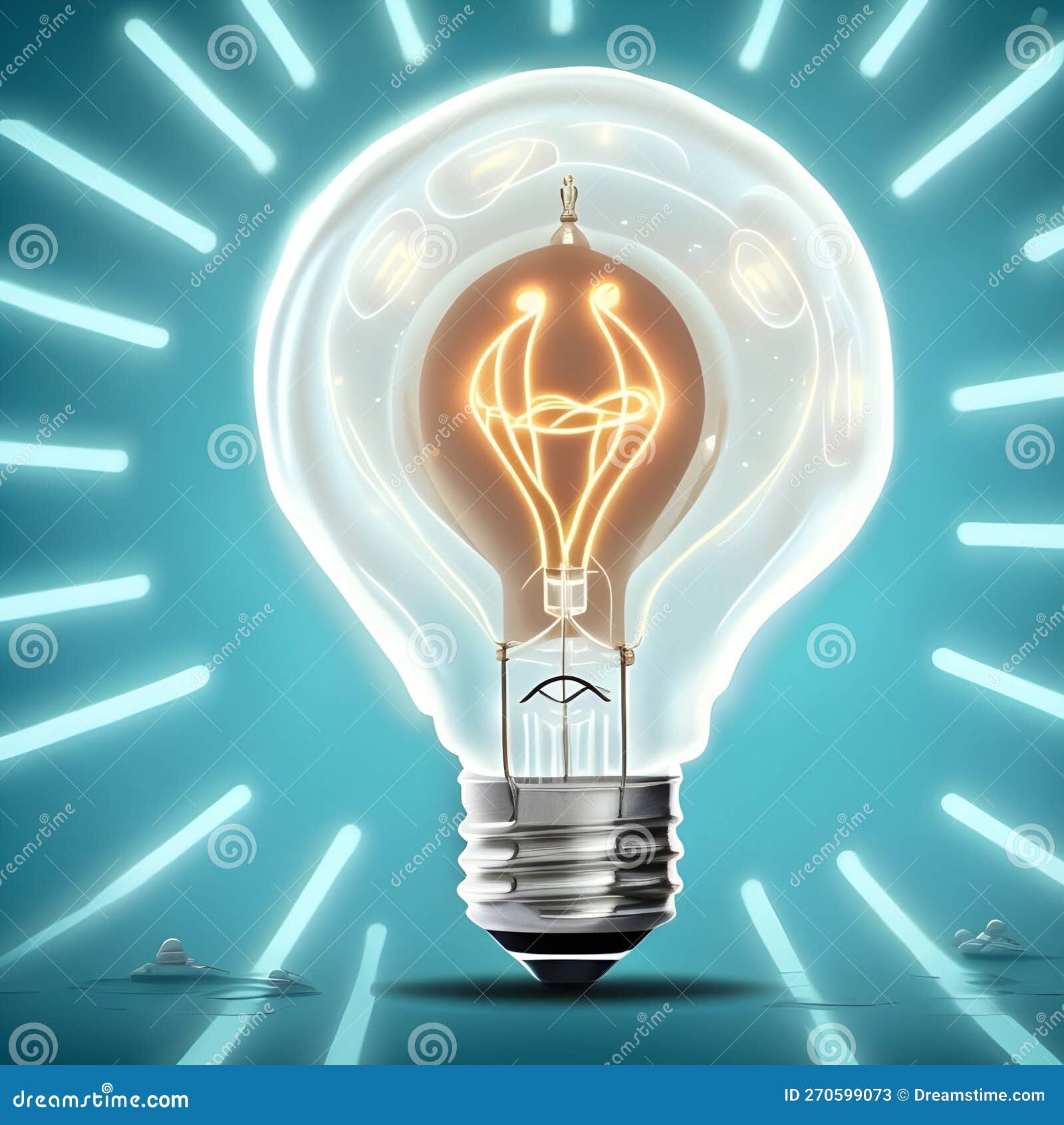 Image of the Brilliant Light Bulb Radiates Symbolized the Human Ideas ...