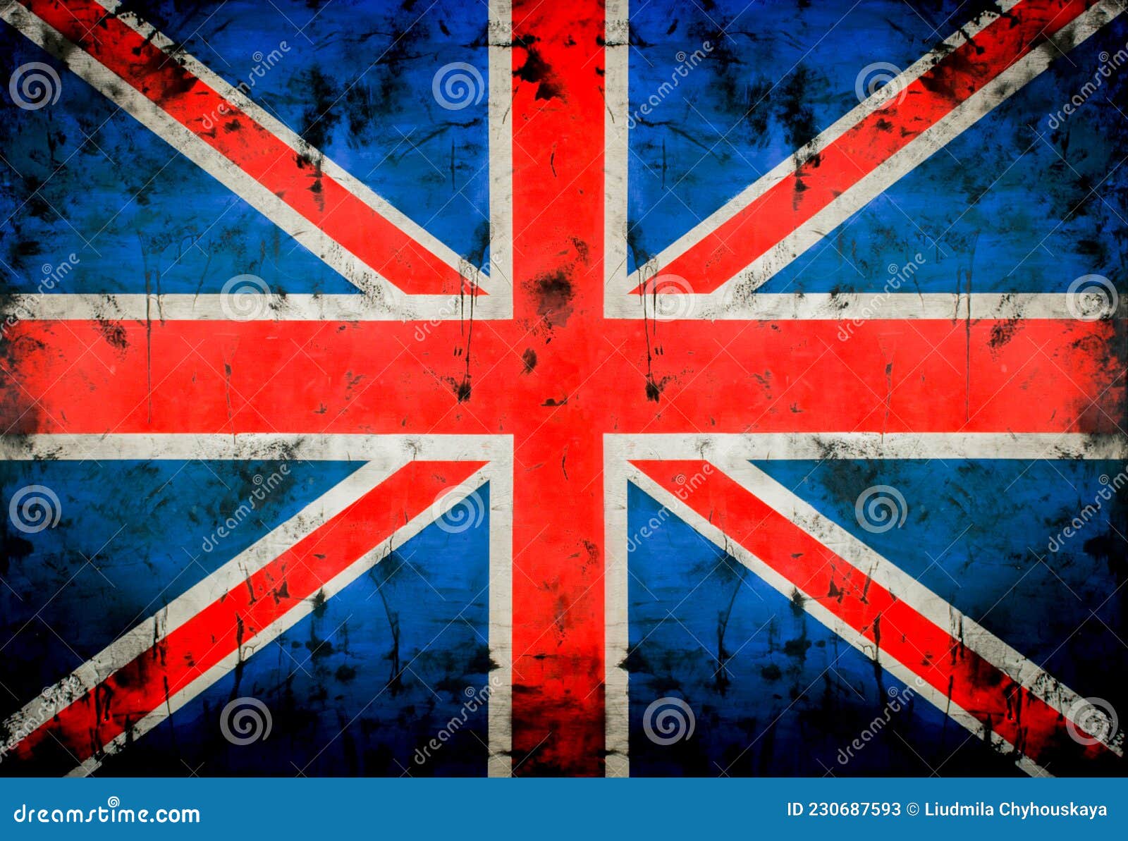 An Image of the British Flag on an Old, Dirty Wall. the Flag of Great ...