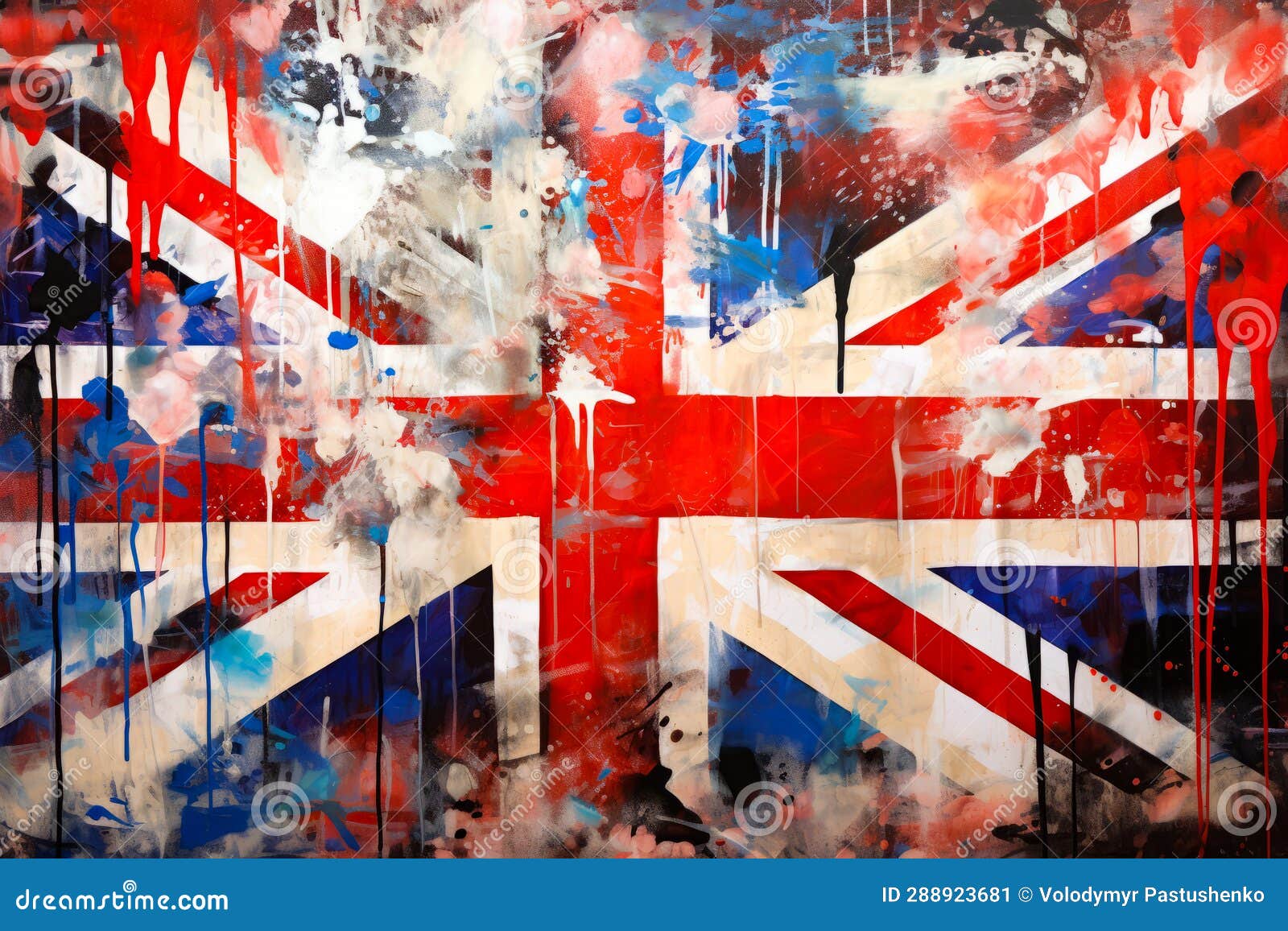 Image of British Flag with Paint Splatters. Generative AI Stock Image ...