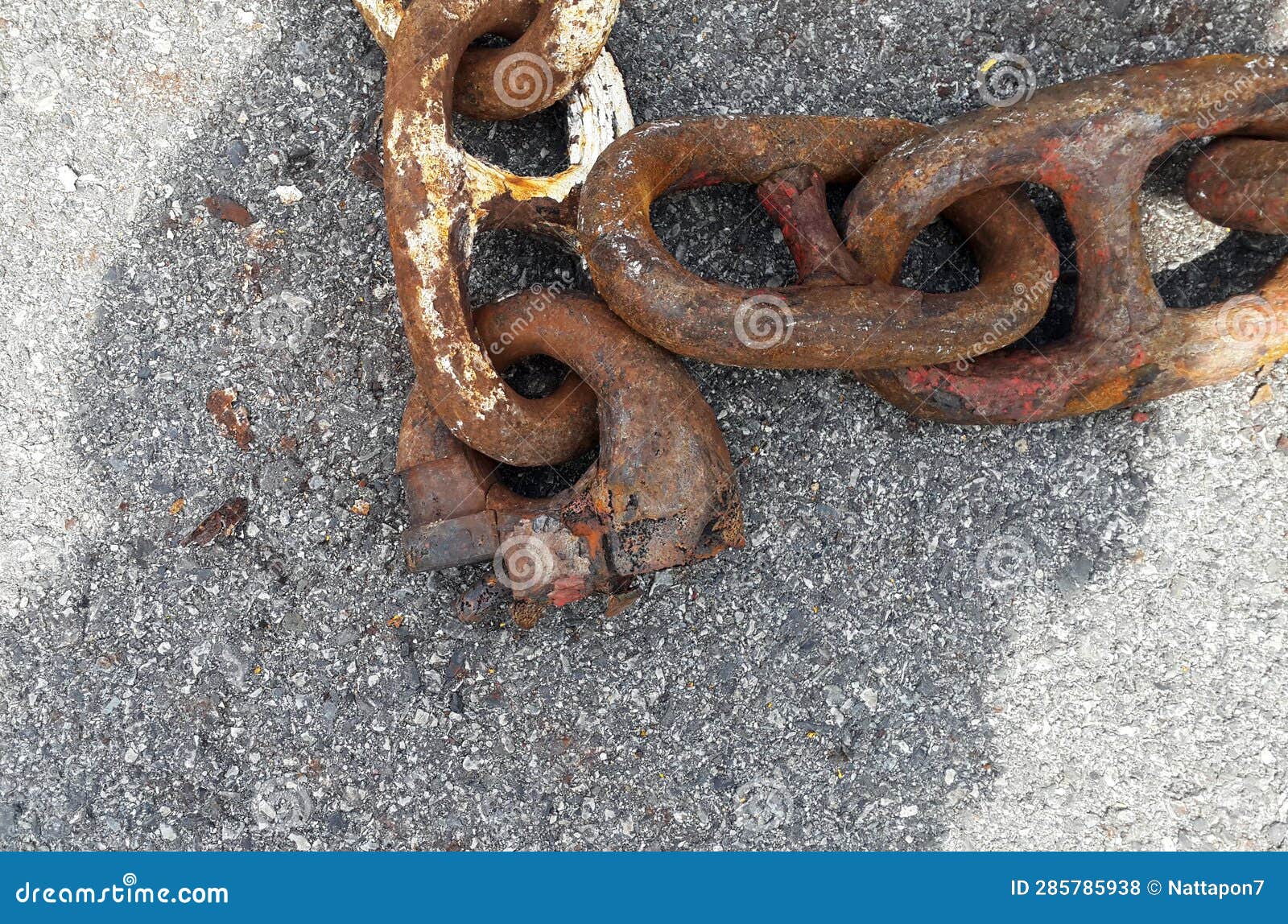 The Image of the Broken Chain on Tanker Stock Photo - Image of ...