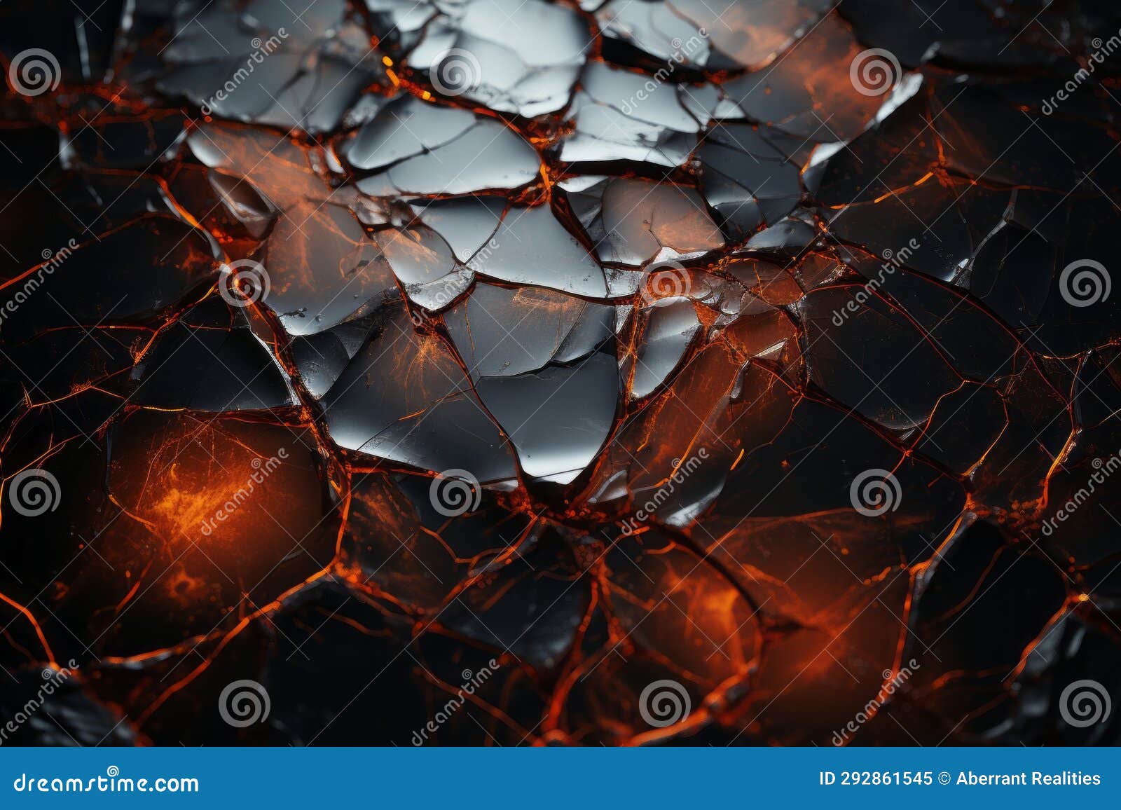 An Image of a Broken Glass with Orange and Black Flames Stock ...