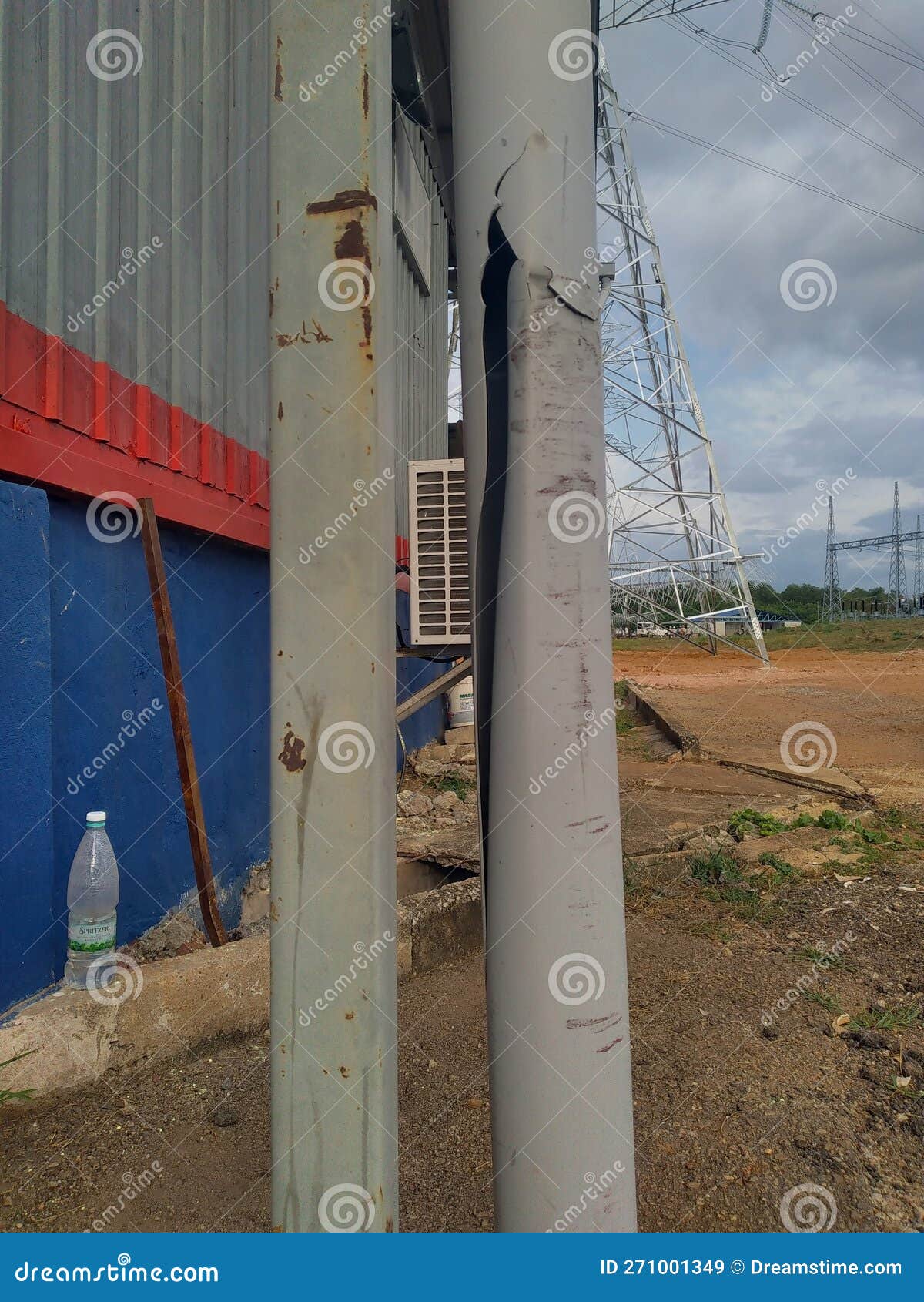 Image broken pipes stock image. Image of blue, industry - 271001349