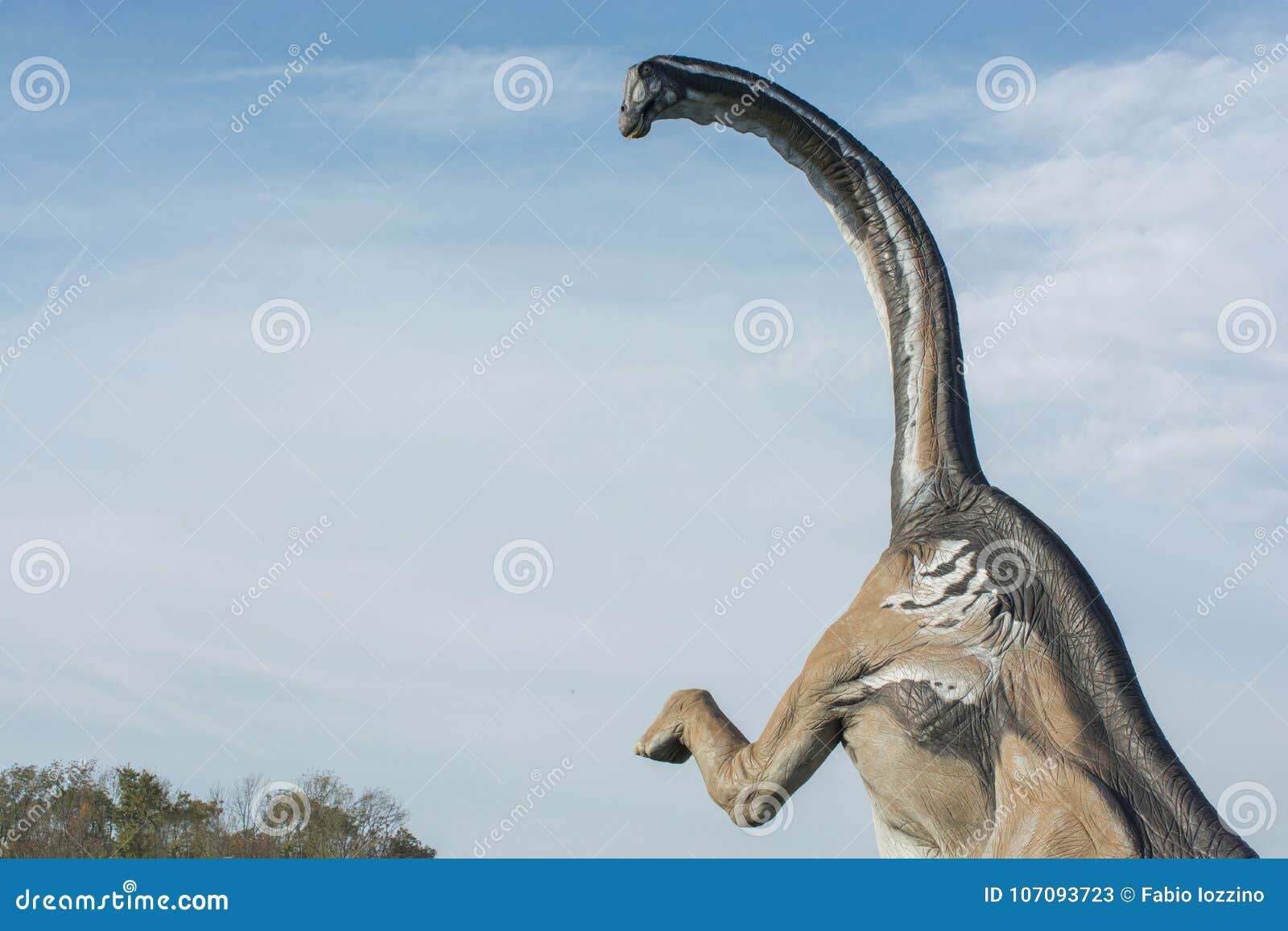 Portrait of a Brontosaurus Over Blu Sky Stock Image - Image of dinosaur ...
