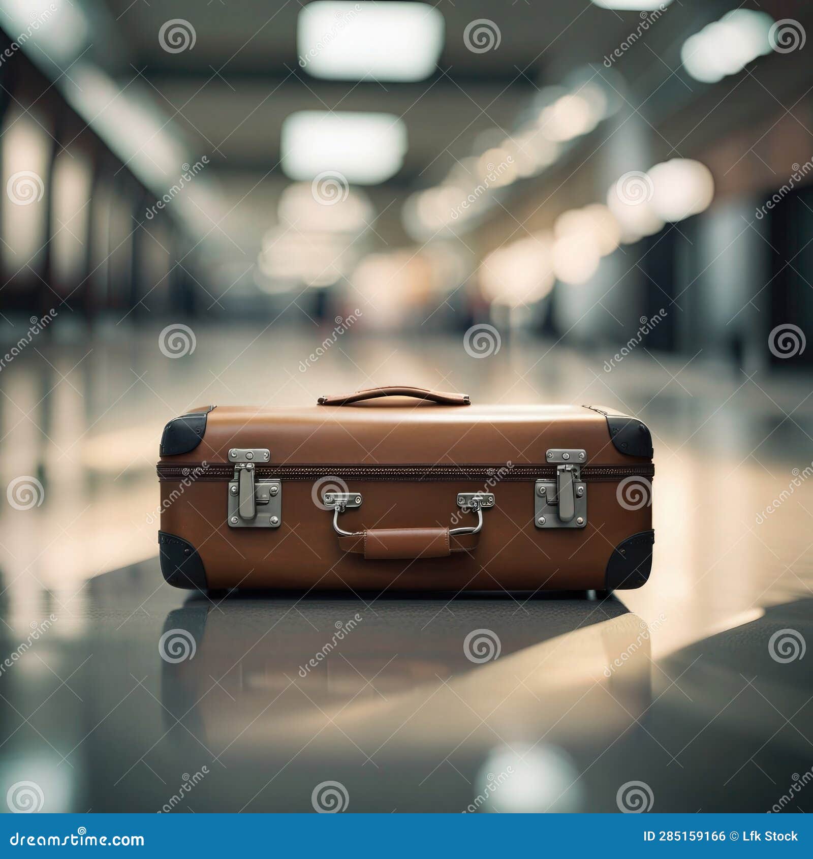 Image of a Brown Suitcase with Two Lockable Handles. Generative Ai ...