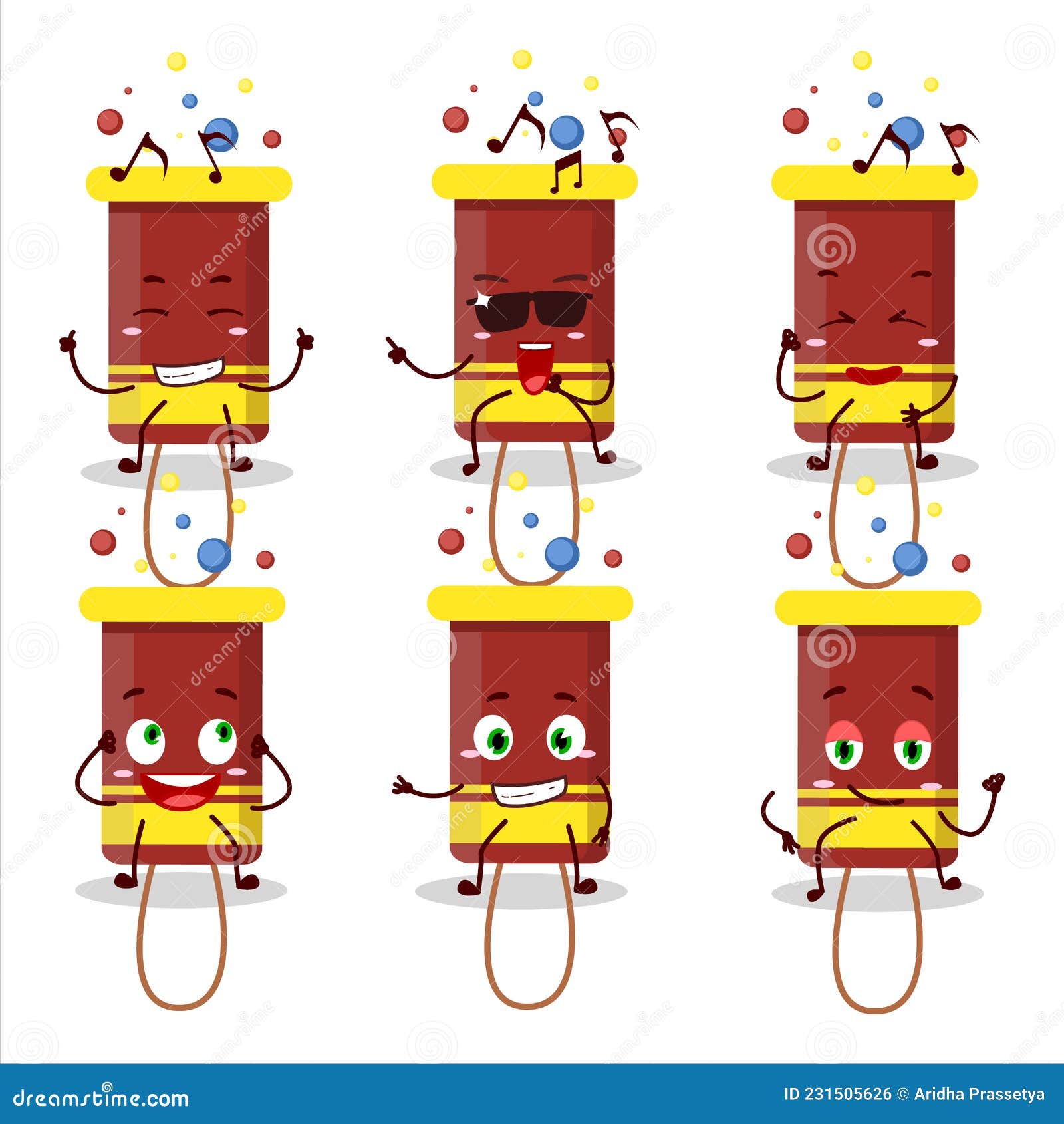 An Image of Bubble Blaster Firework Dancer Cartoon Character Enjoying ...