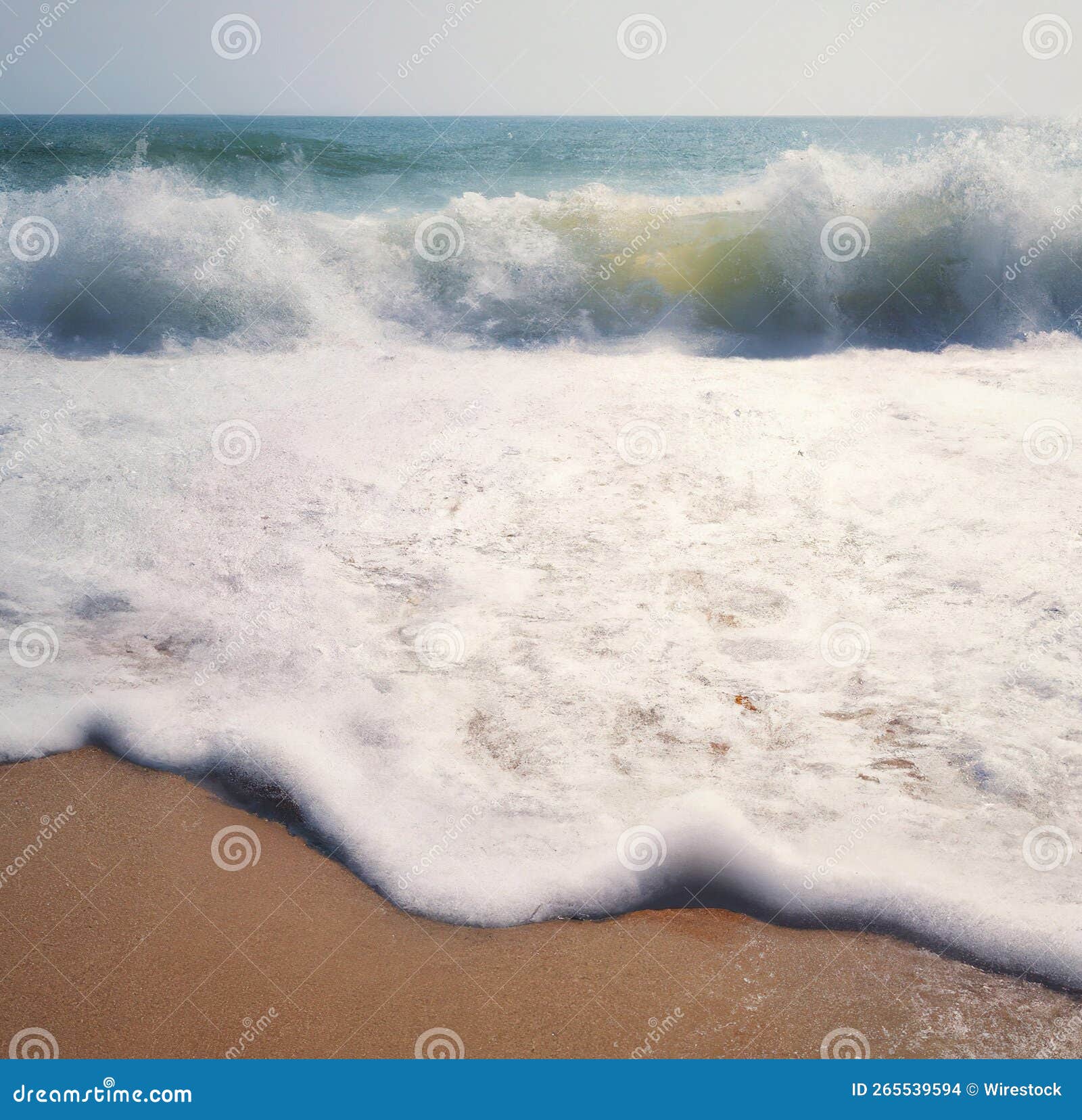 Image of Bubbly White Waves in the Movement on the Beach Stock Photo ...