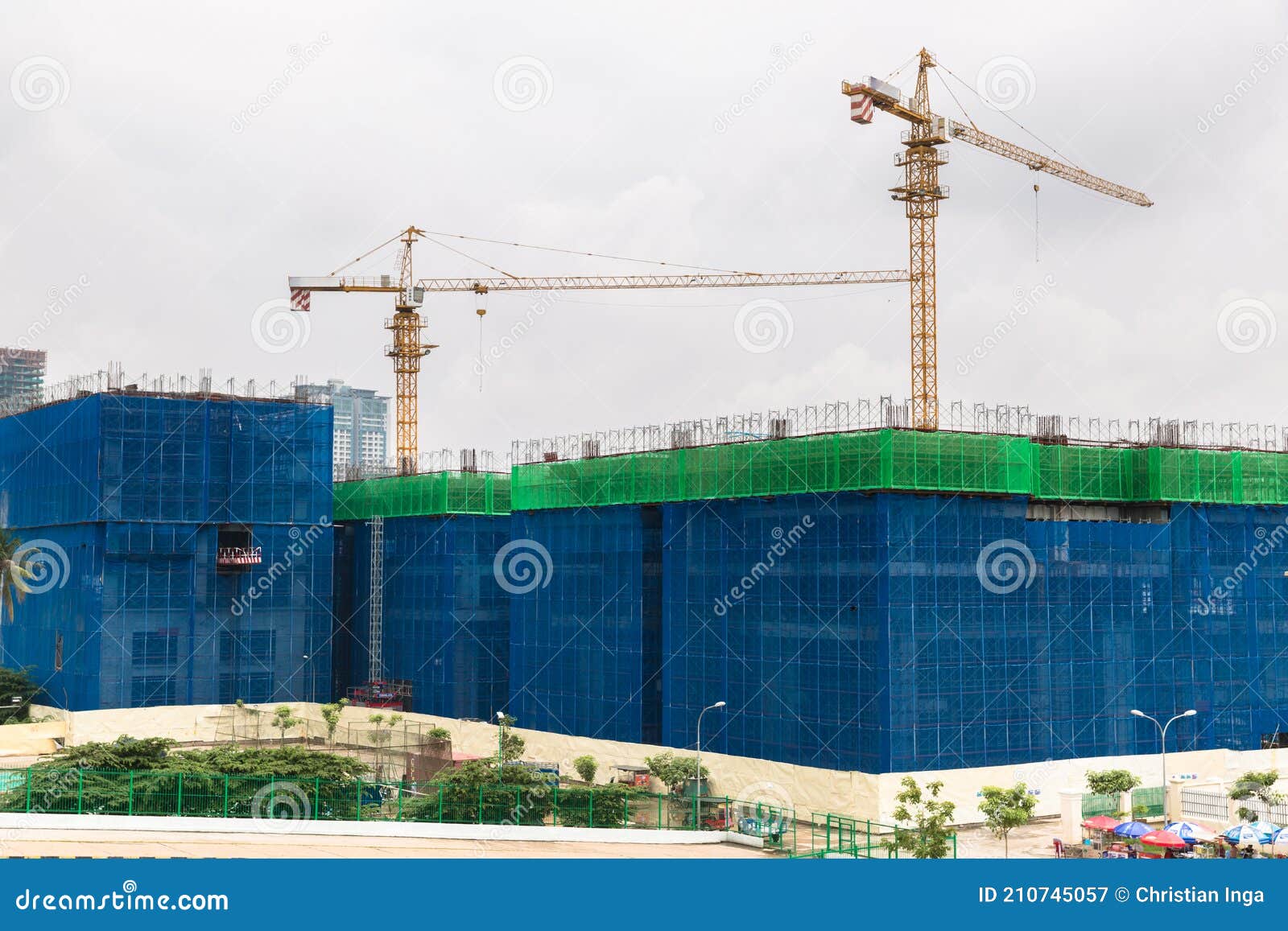 Image of a Building in Progress with Security Net Around it. High ...