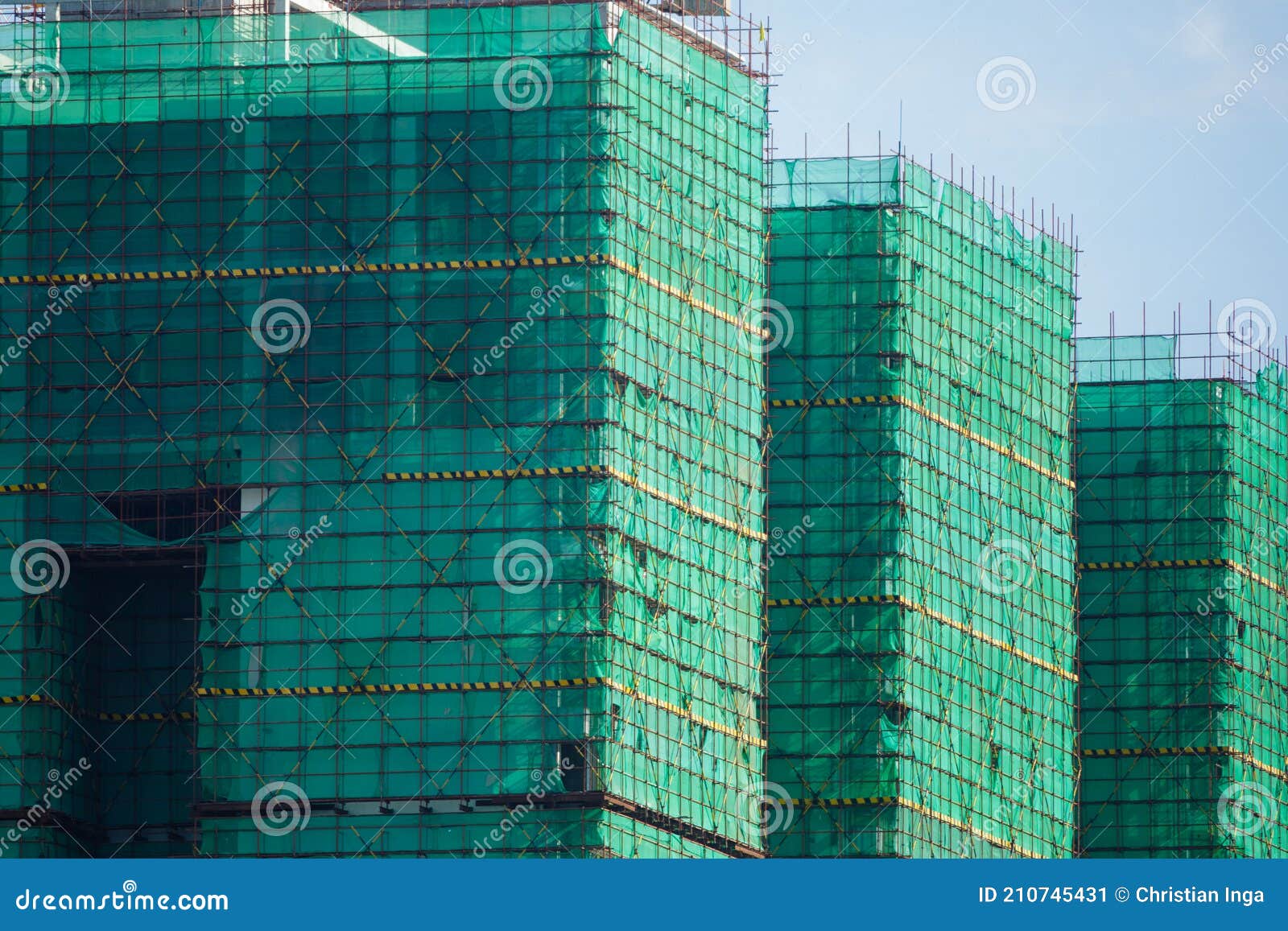 Image of a Building in Progress with Security Net Around it. High ...