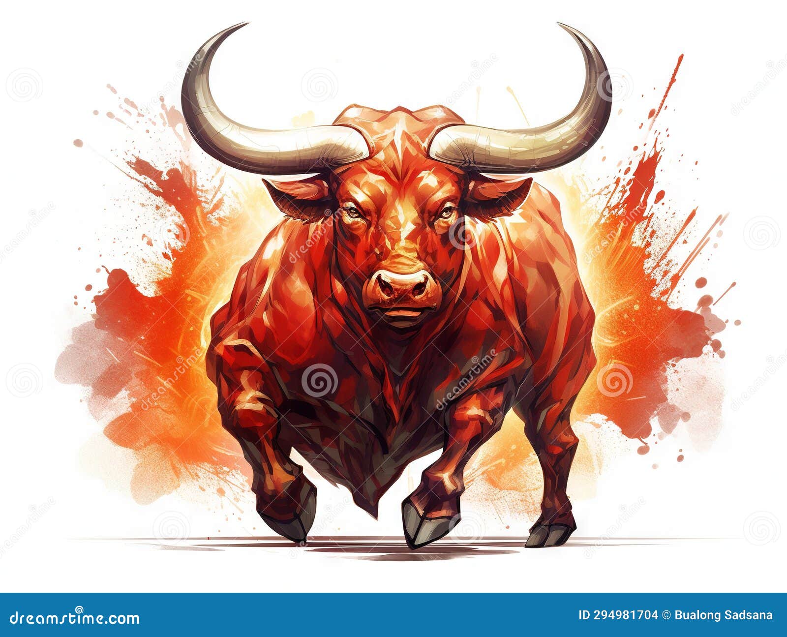 Image of a bull stock illustration. Illustration of symbol - 294981704